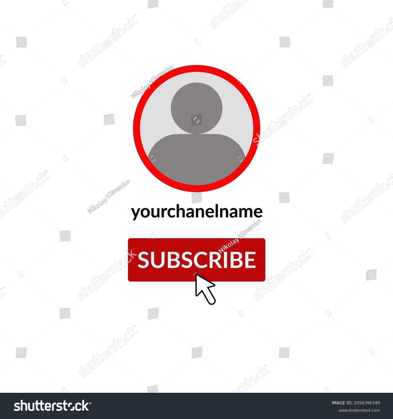 Channel Profile Icon Interface Subscribe Button Stock Vector (Royalty ...