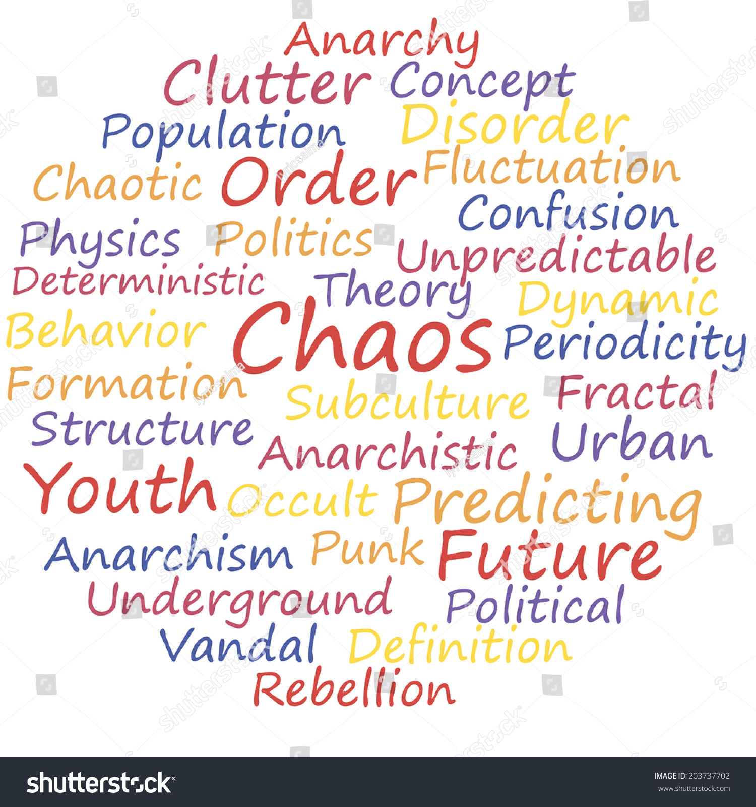 Chaos Word Cloud Concept Vector Illustration: เวกเตอร์สต็อก (ปลอดค่า ...
