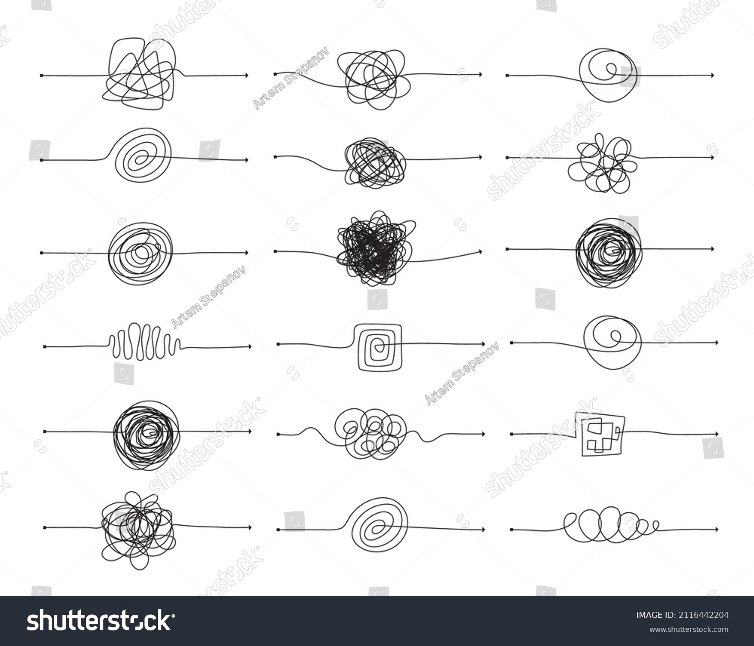 Chaotic Process Set Mindset Tangle Concept Stock Vector (Royalty Free ...