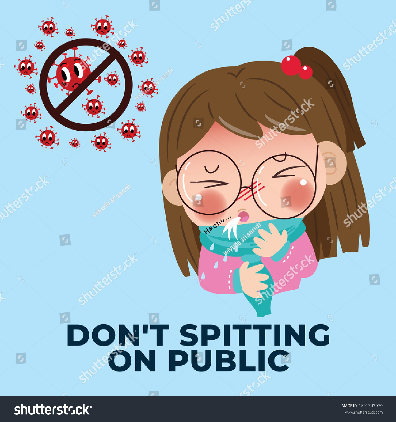 Character Avoid Spitting Public Stock Vector (Royalty Free) 1691343979 ...