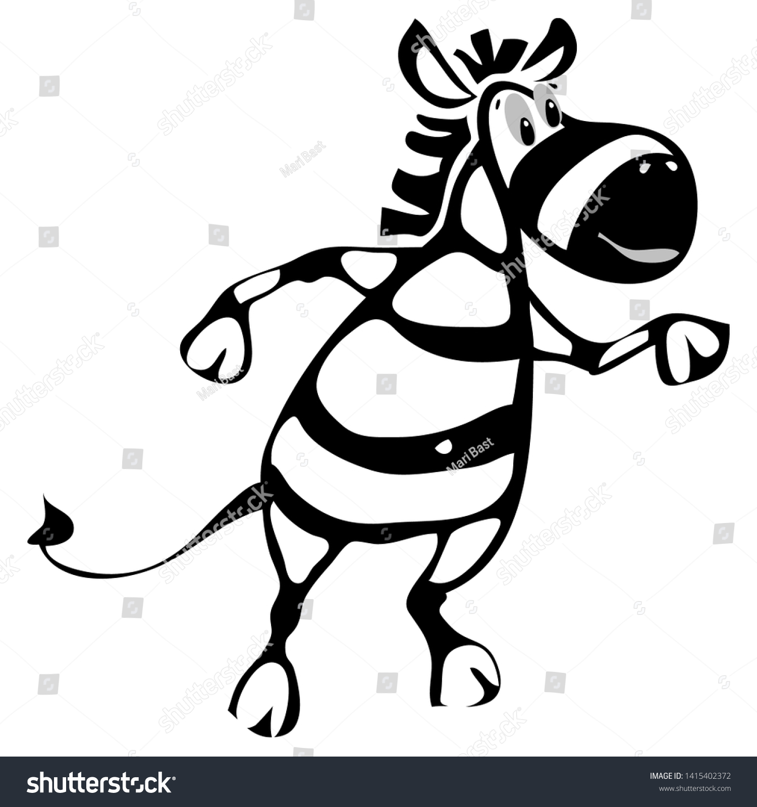Character Cheerful Zebra Dance Vector Graphics Stock Vector (Royalty ...