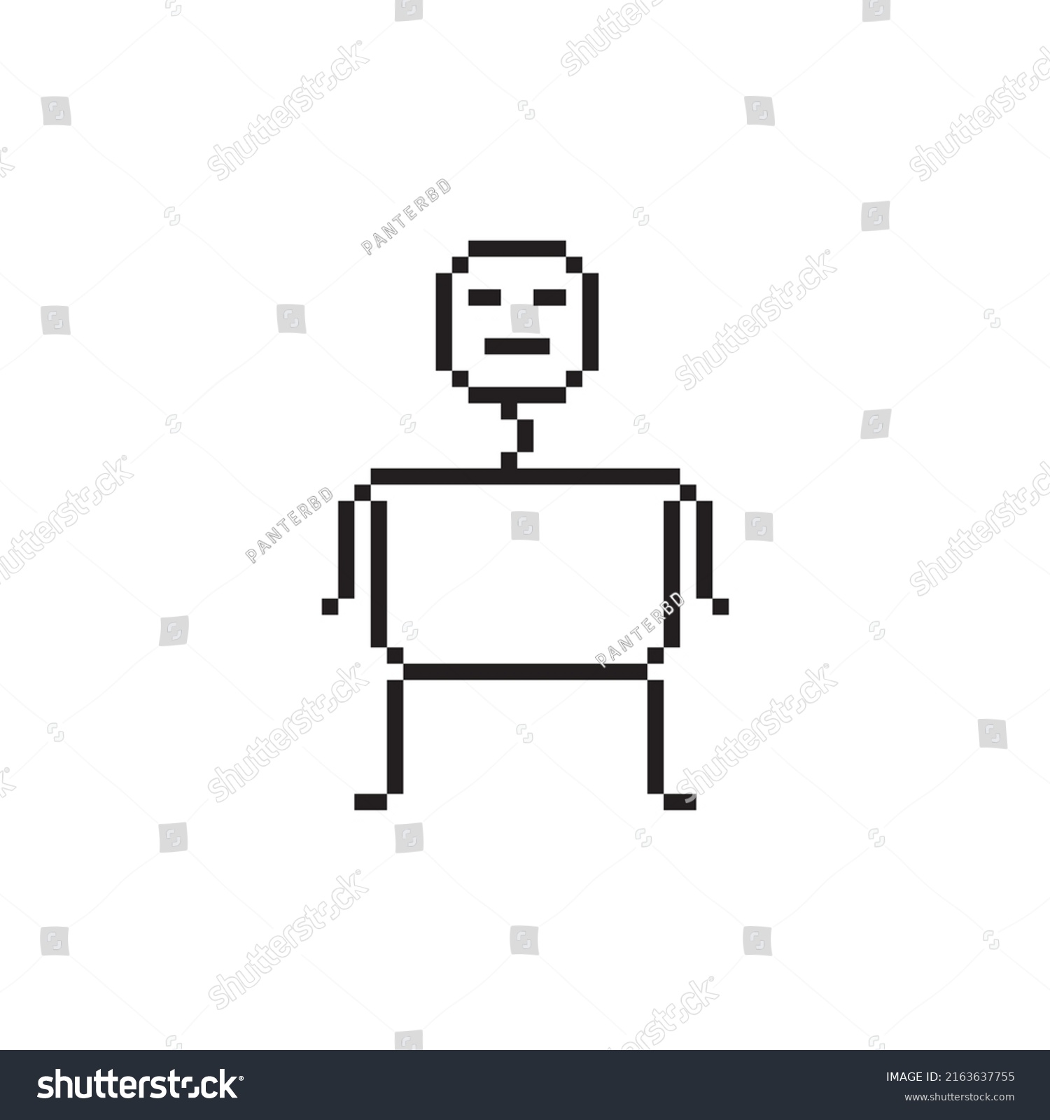 Character Design 8 Bit Minimal Vector Stock Vector (Royalty Free ...