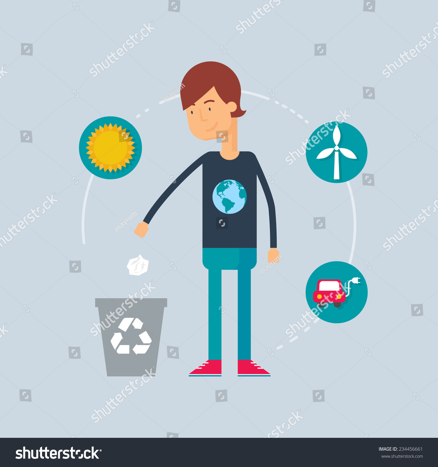 Character Ecologist Vector Illustration Flat Style Stock Vector ...