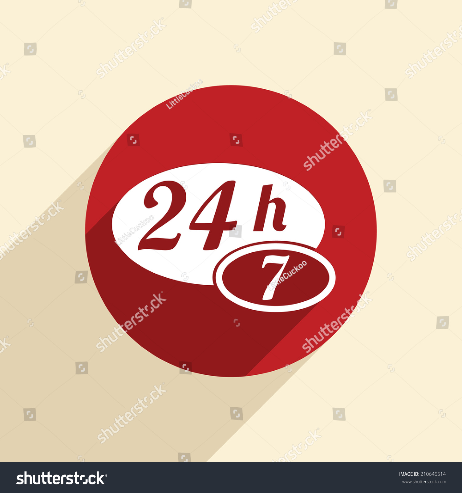 Character 24 7 Sign Stock Vector (Royalty Free) 210645514 | Shutterstock