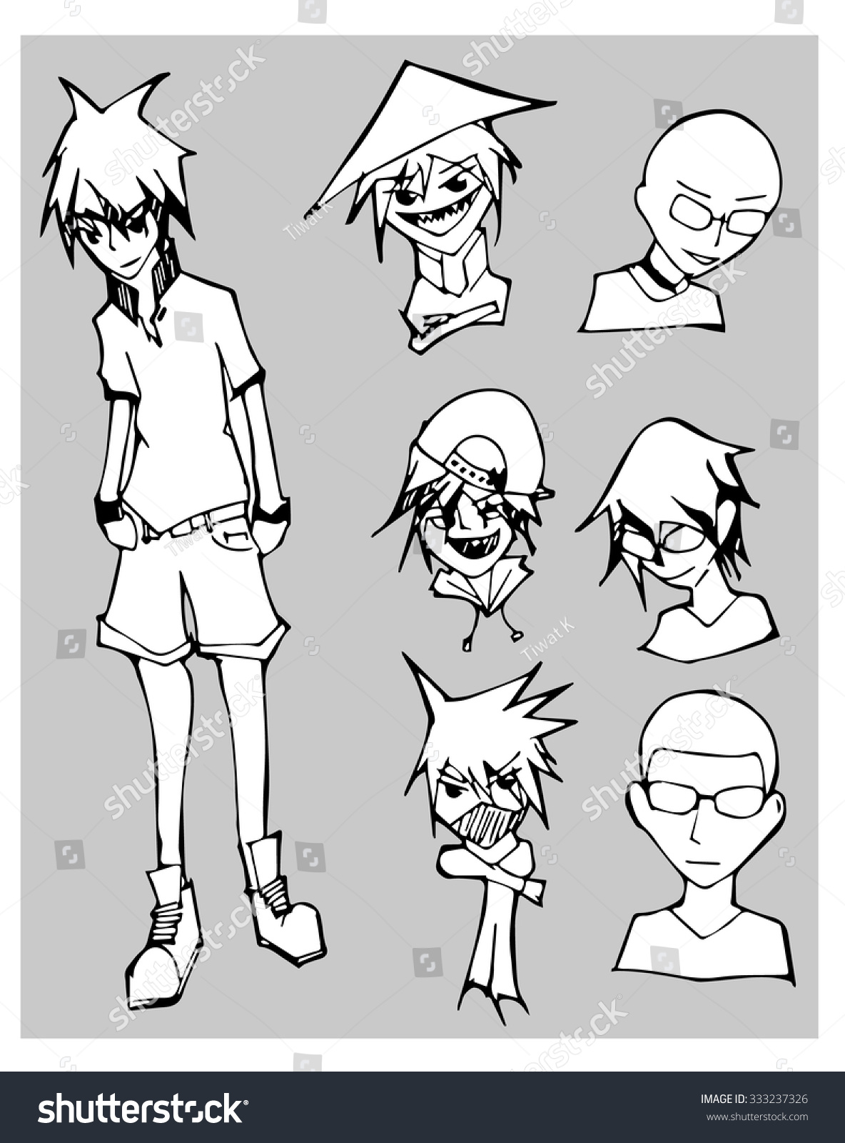 Character Sketch Drawing Vector Illustration Stock Vector (Royalty Free ...