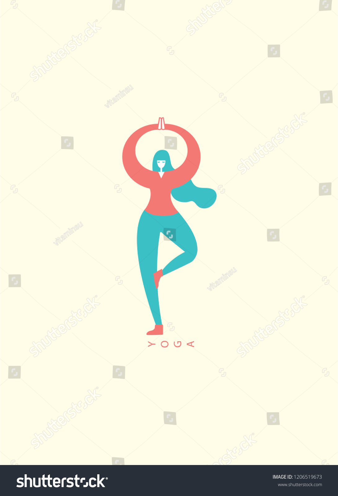 Character Yoga Vector Stock Vector (Royalty Free) 1206519673