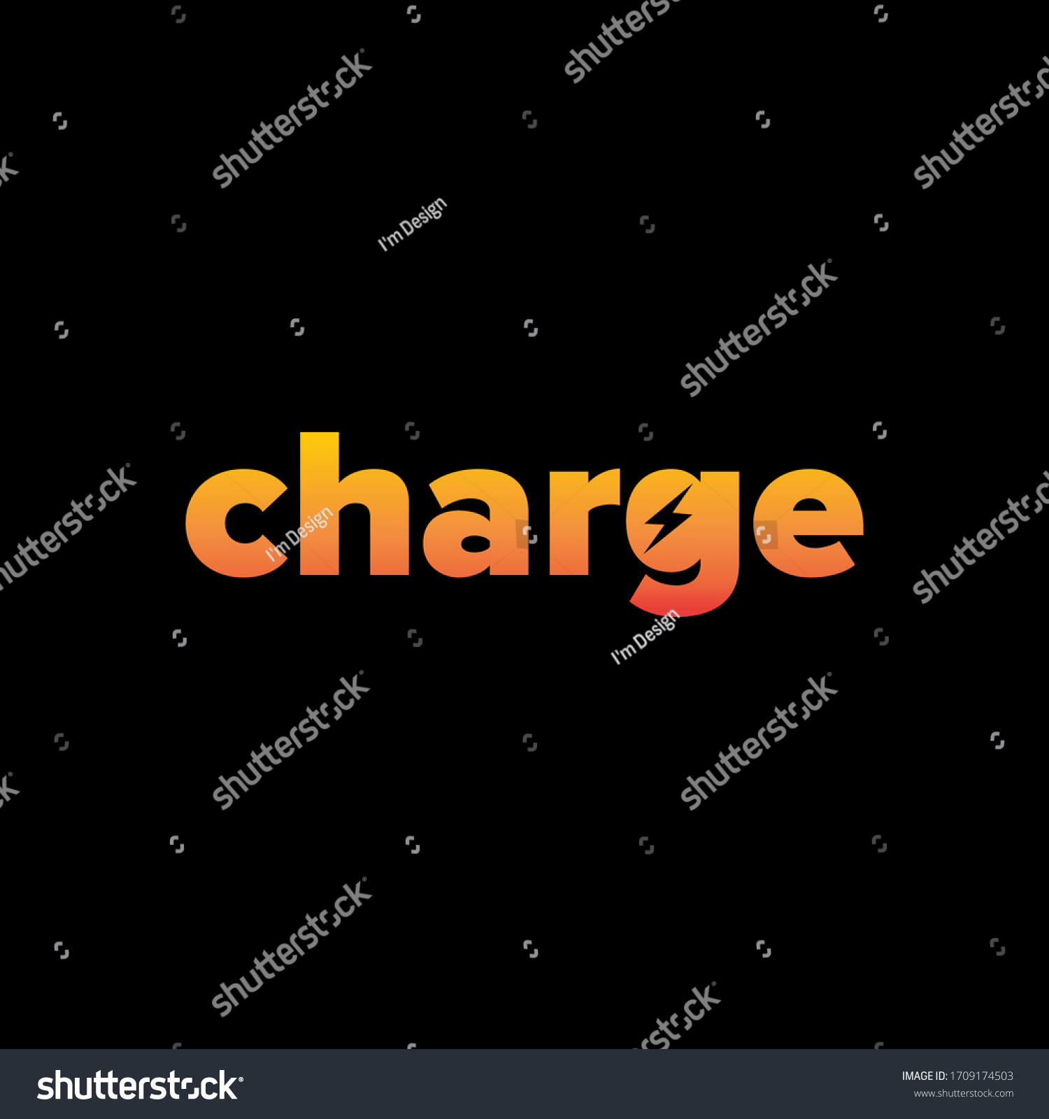 Charge Text Logo Illustration Design Stock Vector (Royalty Free ...