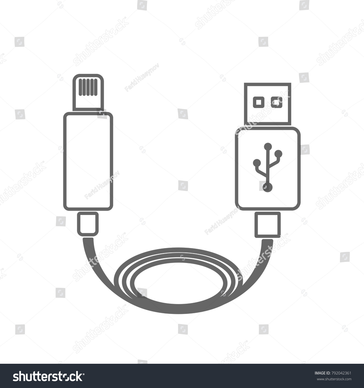 Charger Vector Icon Usb Vector Icon Stock Vector (Royalty Free) 792042361
