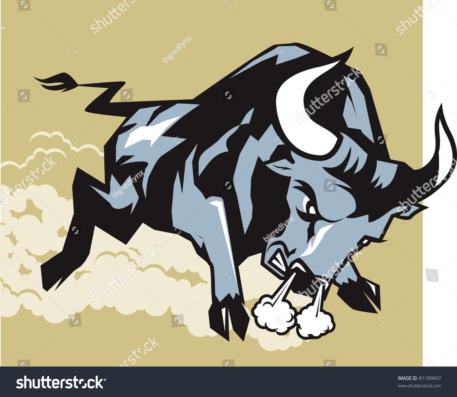 Charging Bull Stock Vector (Royalty Free) 81189847 | Shutterstock