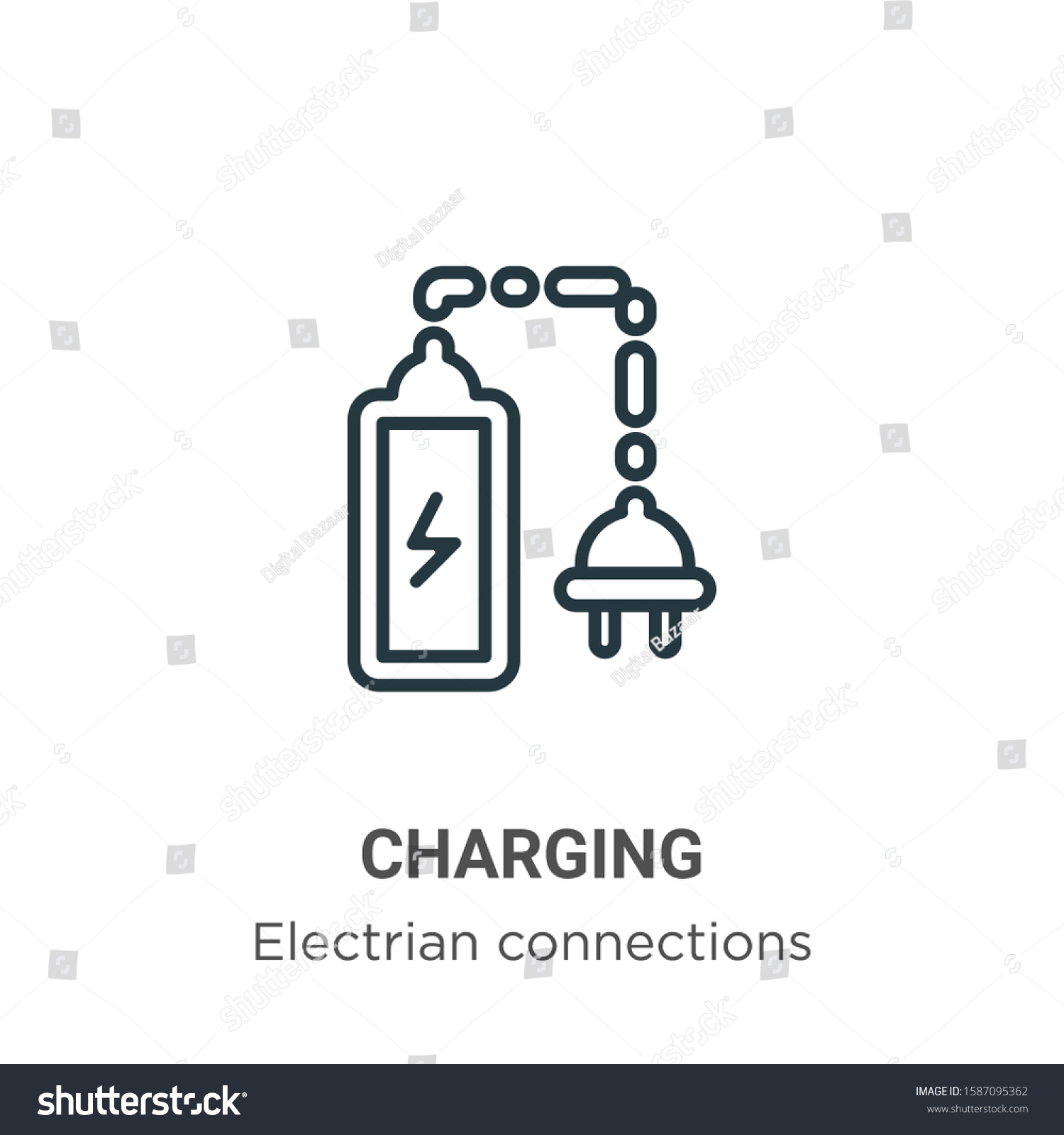 Charging Outline Vector Icon Thin Line Stock Vector (Royalty Free ...