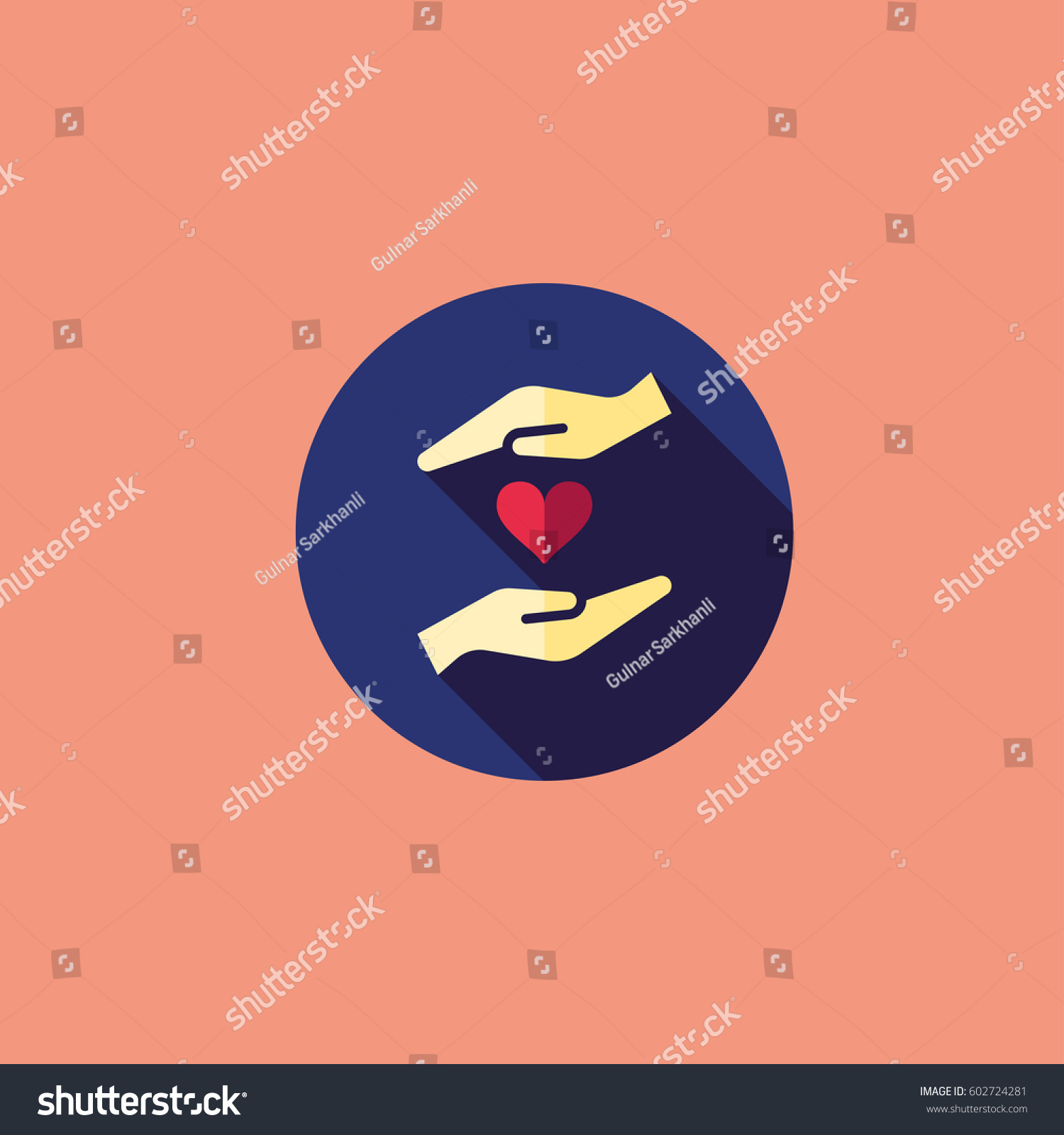 Charity Hands Icon Stock Vector (Royalty Free) 602724281