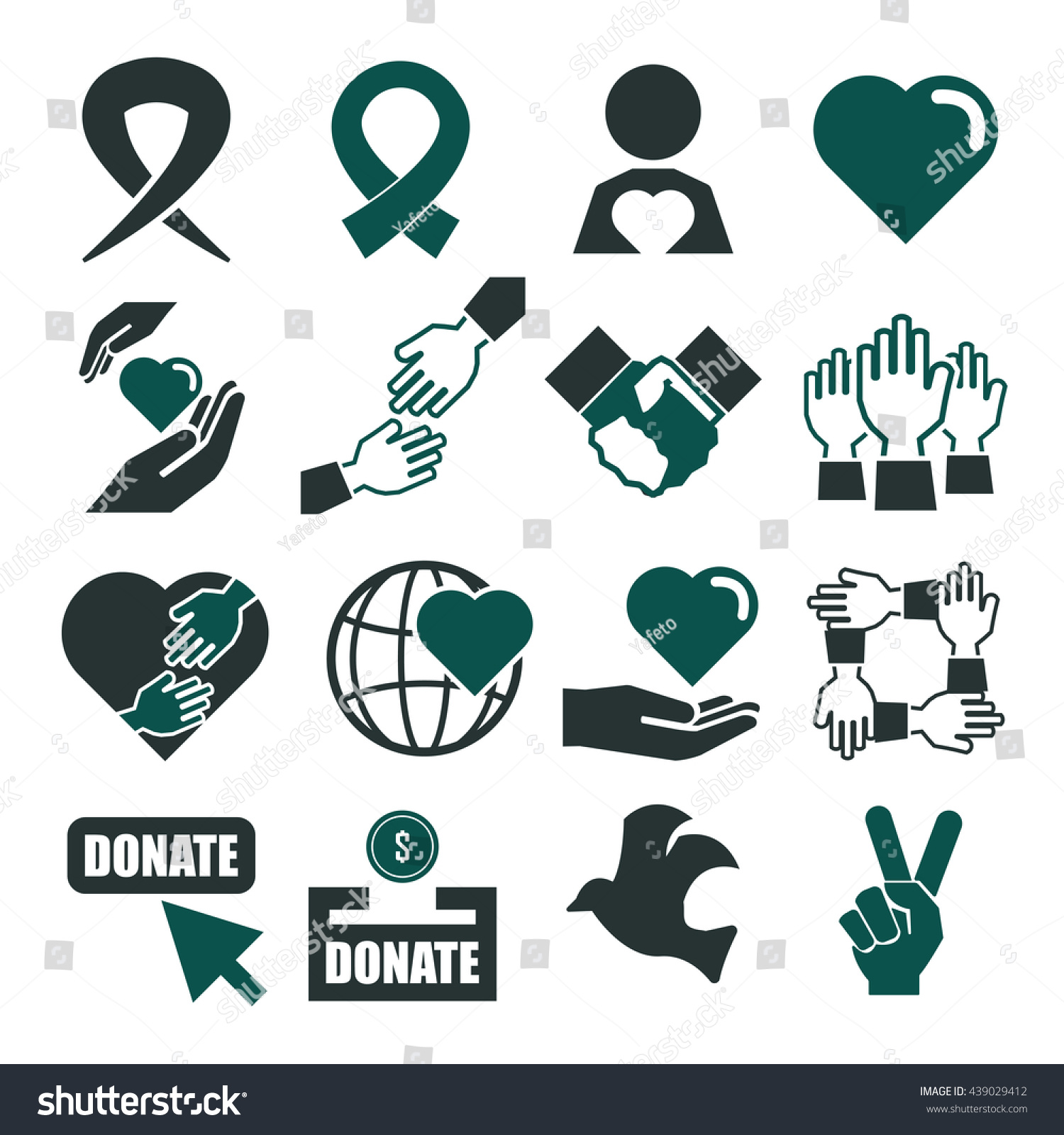Charity Icon Set Stock Vector (Royalty Free) 439029412