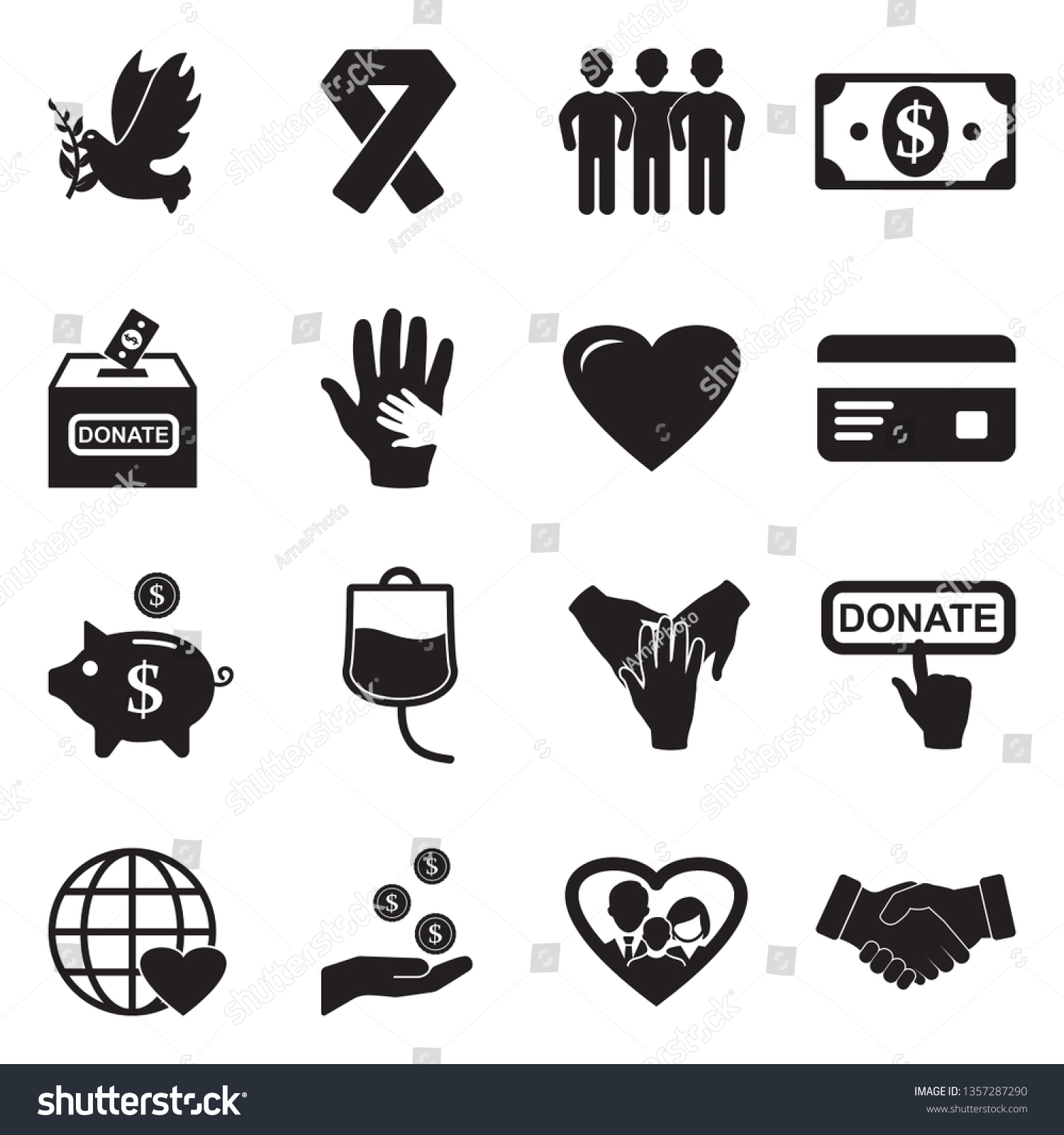 Charity Icons Black Flat Design Vector Stock Vector (Royalty Free ... Charity Icons Black Flat Design Vector Stock Vector (Royalty Free ...