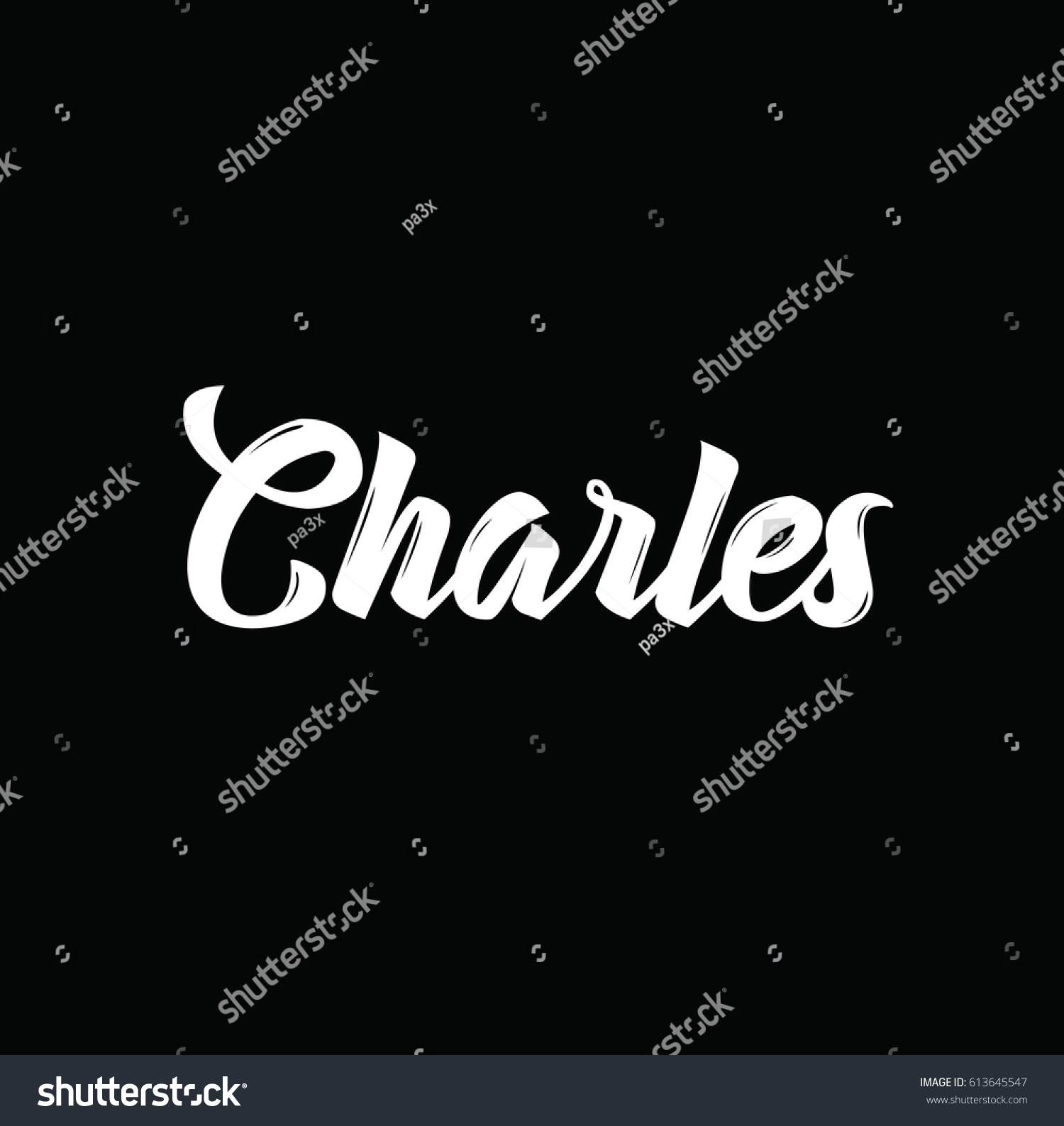 Charles Text Design Vector Calligraphy Typography Stock Vector (Royalty ...