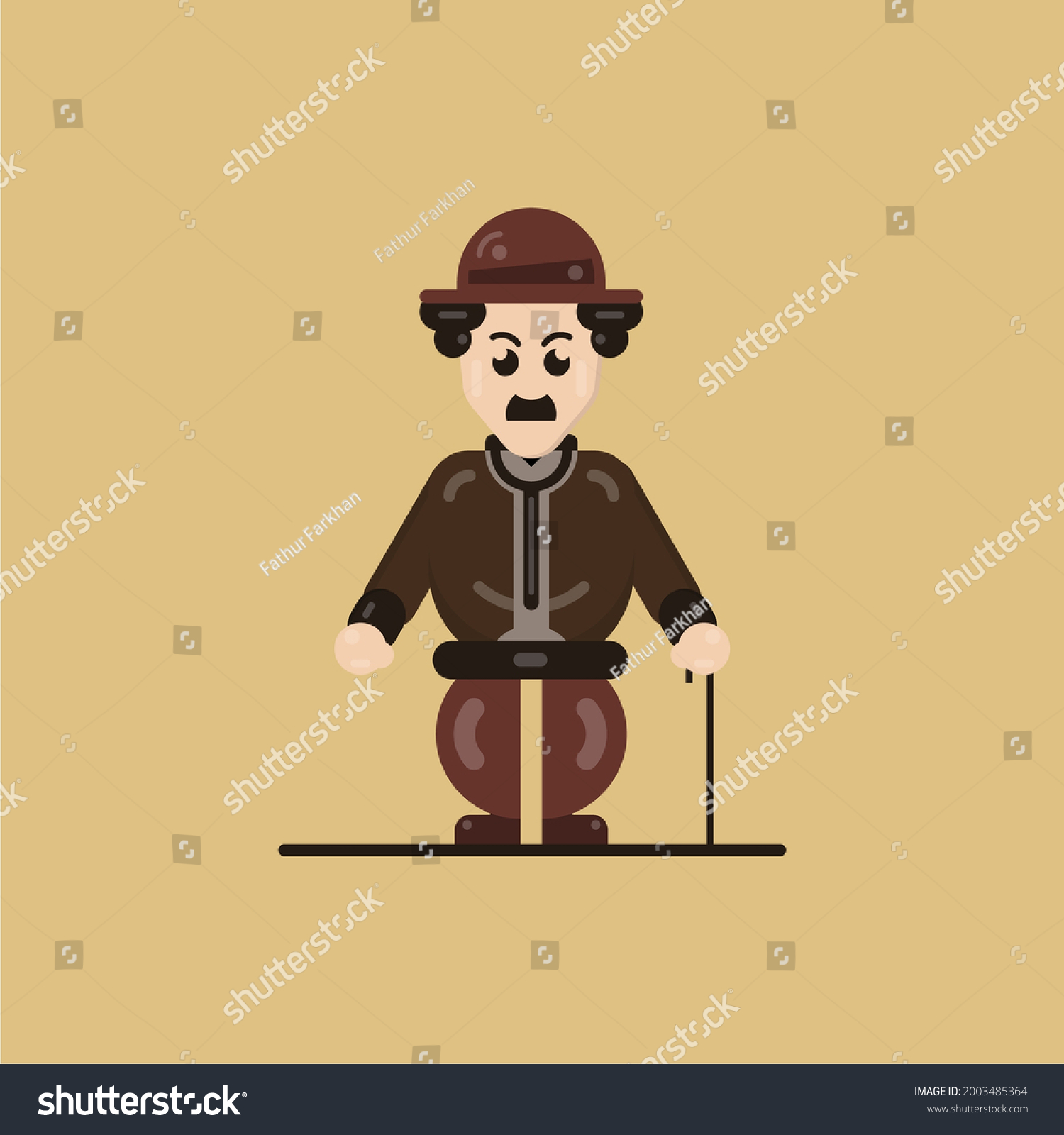 Charlie Chaplins Simple Flat Design Stock Vector (Royalty Free ...