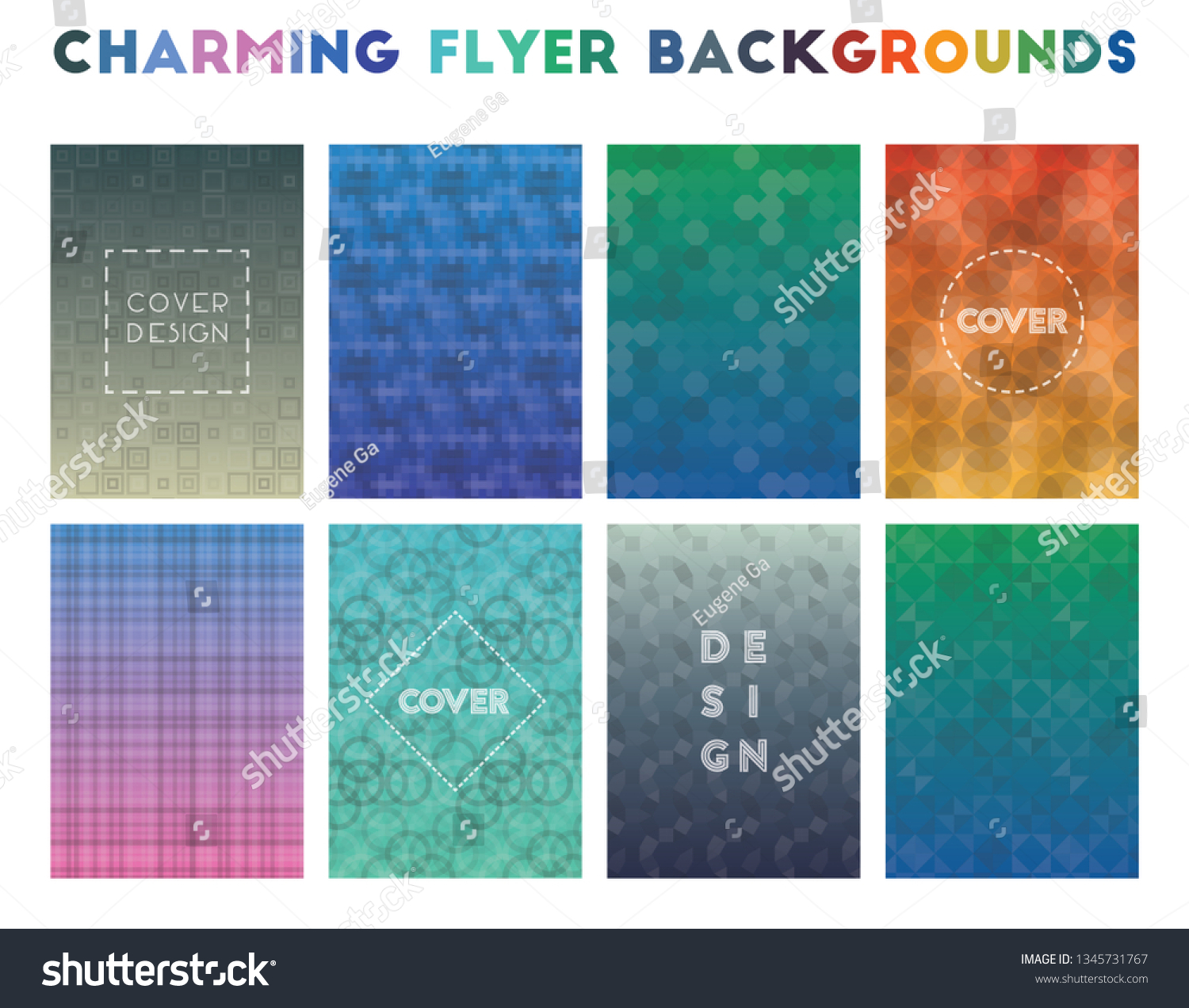 Charming Flyer Backgrounds Alive Geometric Patterns Stock Vector ...