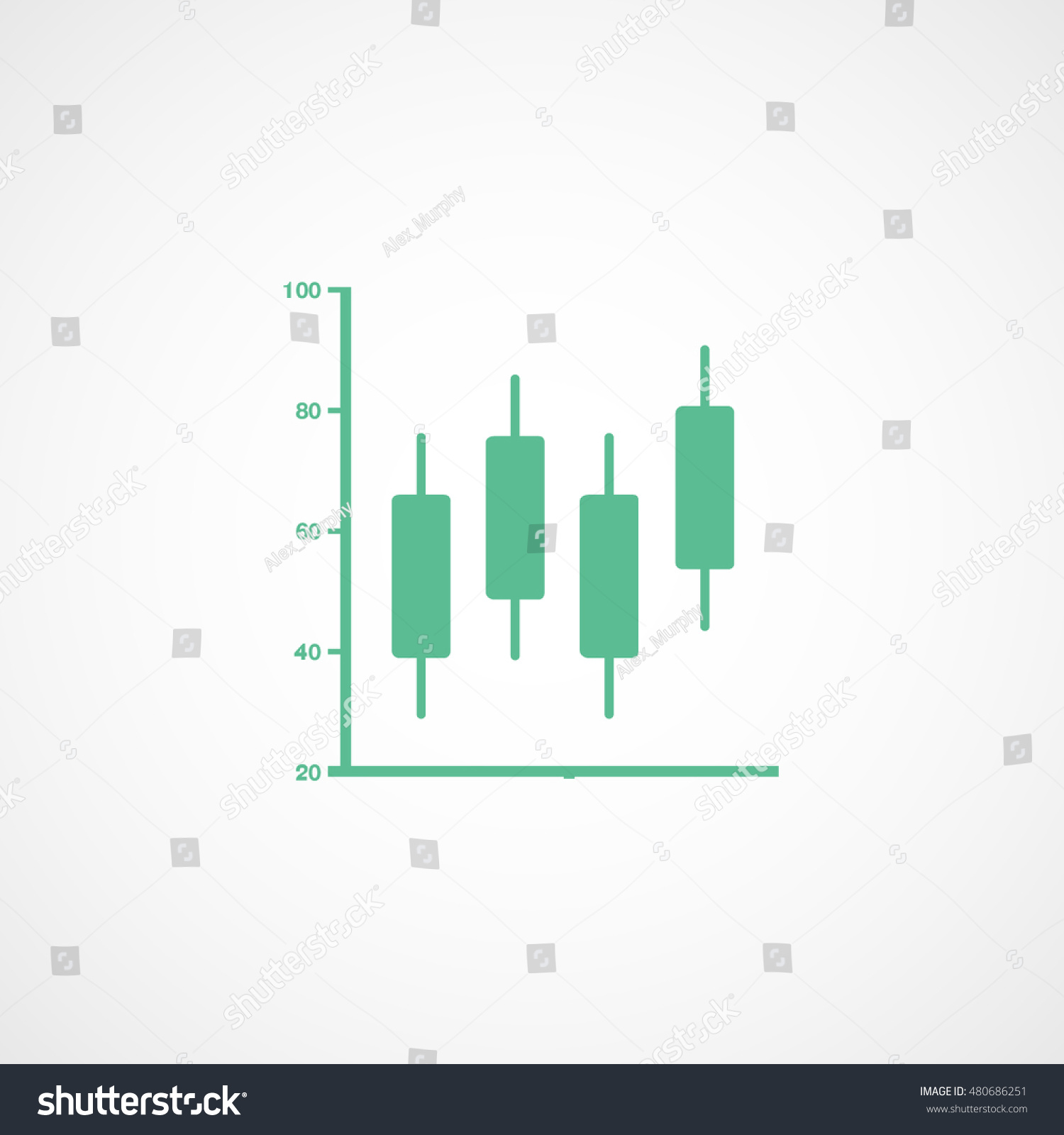 Chart Graph Increase Green Flat Icon Stock Vector (Royalty Free ...