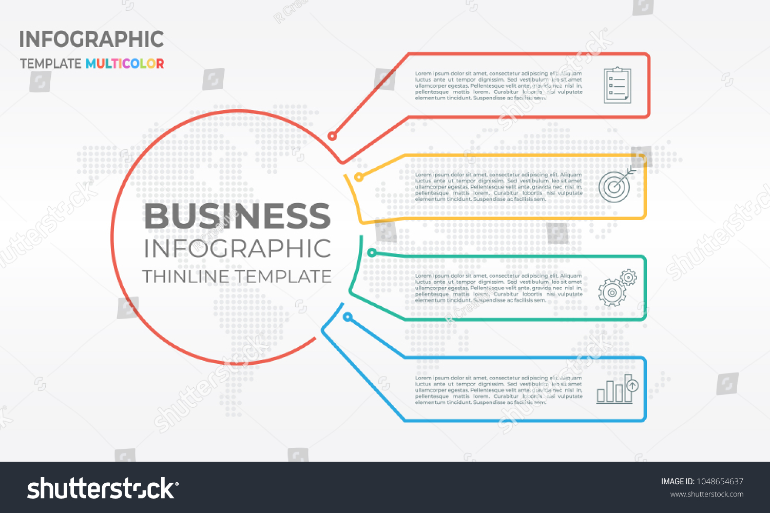 Chart Infographics Thin Line Design 4 Stock Vector (Royalty Free ...