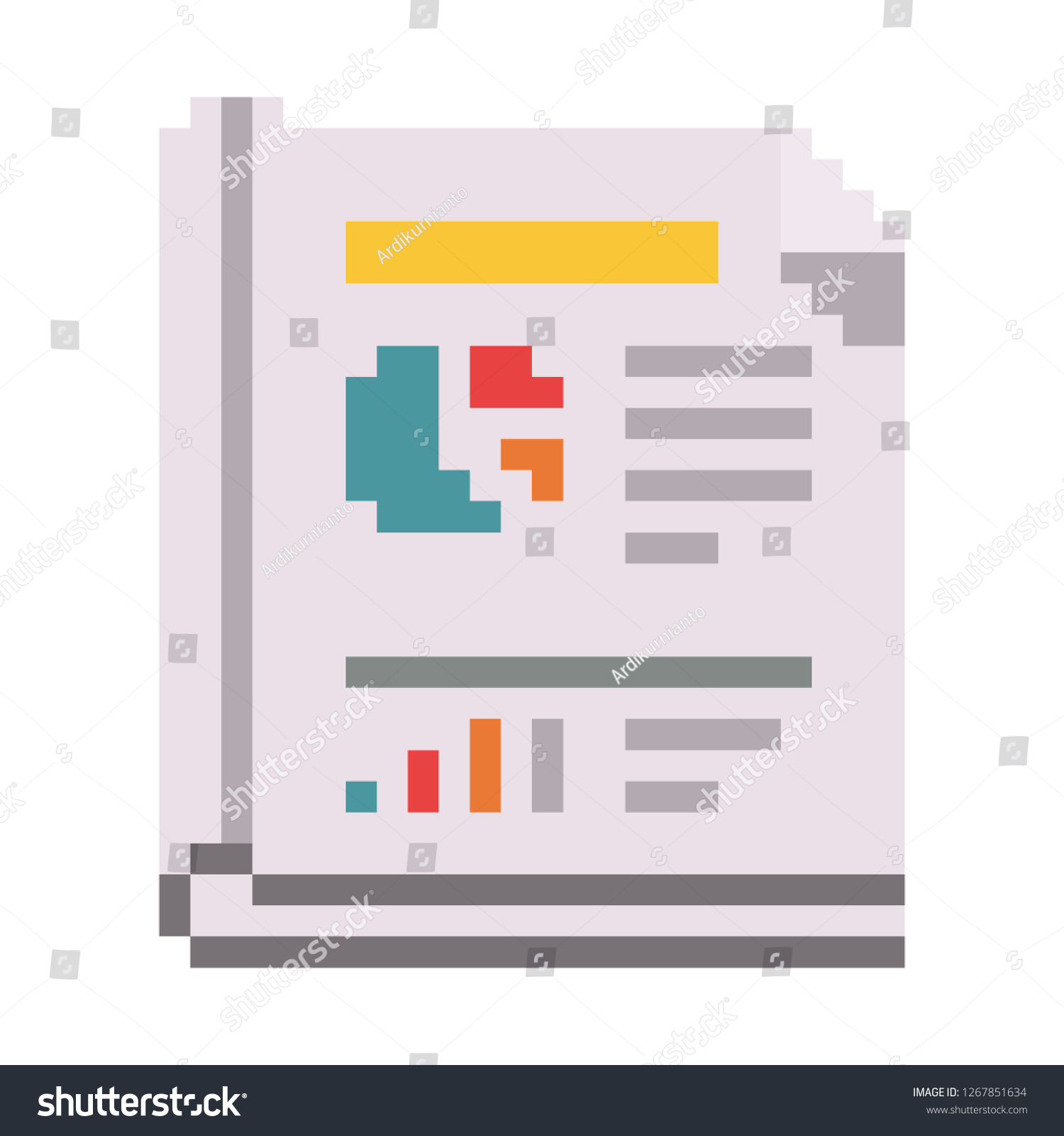 Chart Paper Pixel Art Stock Vector (Royalty Free) 1267851634 | Shutterstock