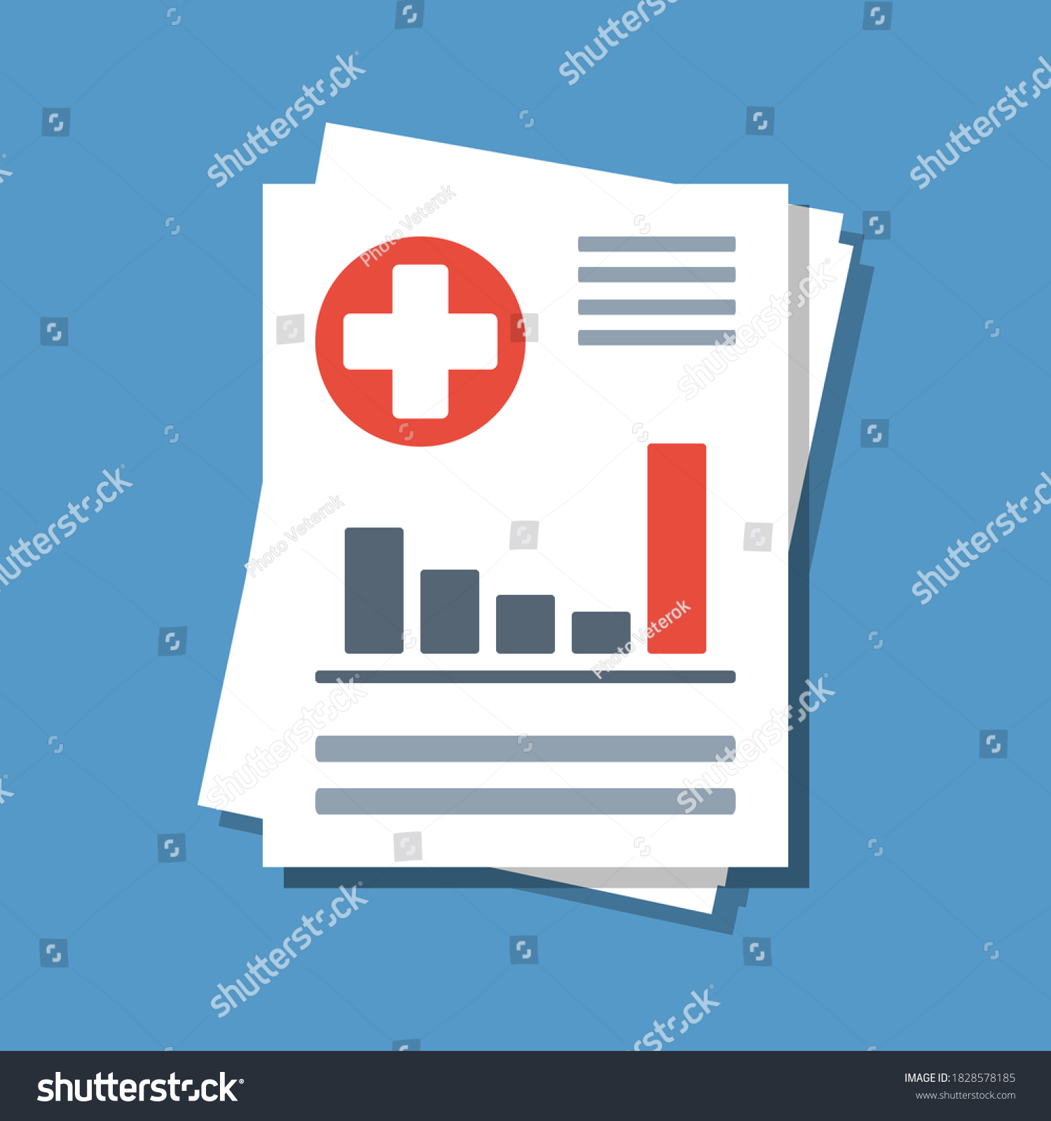 Chart Drastic Increase Medical Document Flat Stock Vector (Royalty Free ...