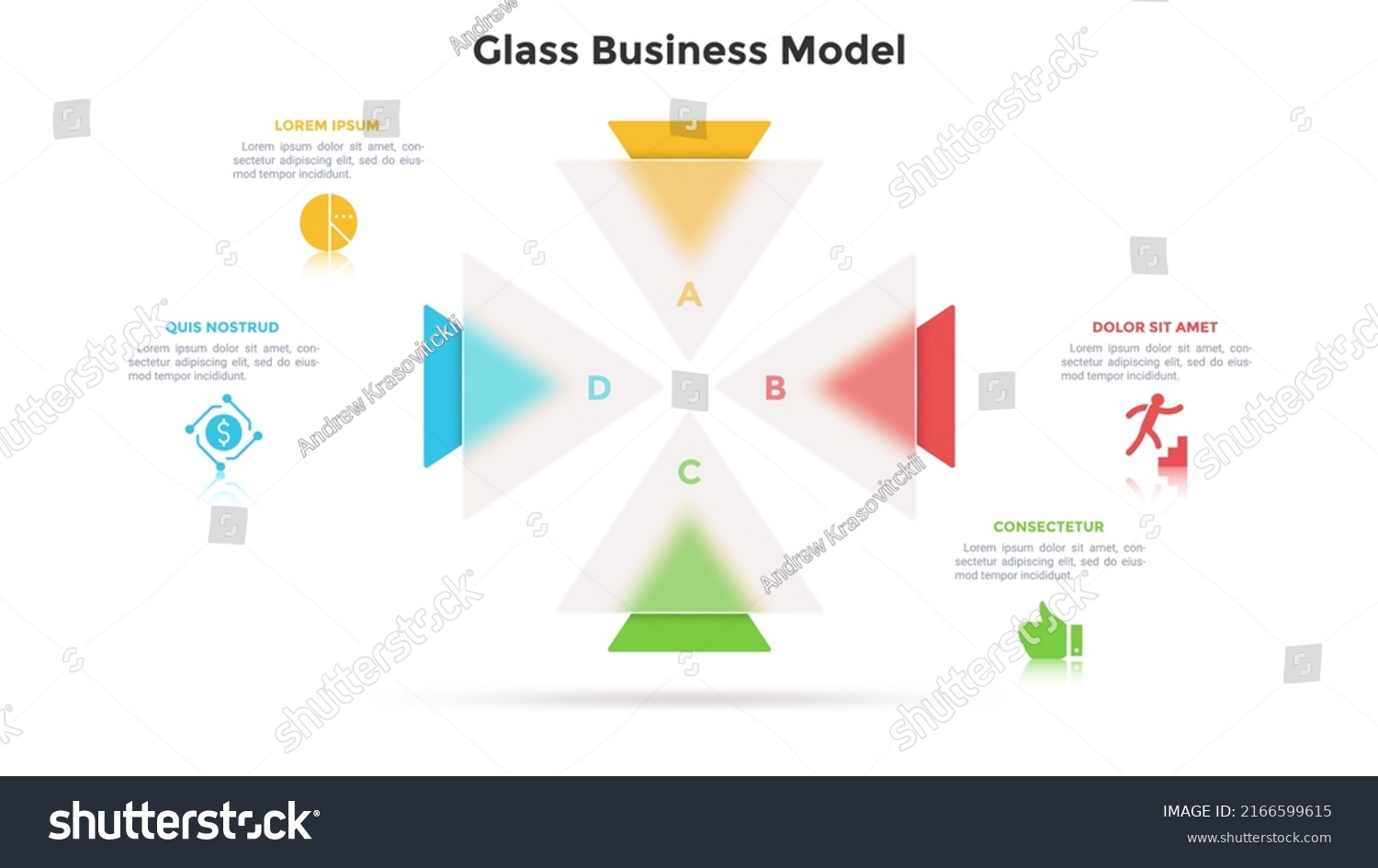 Chart 4 Triangles Behind Triangular Translucent Stock Vector (Royalty ...