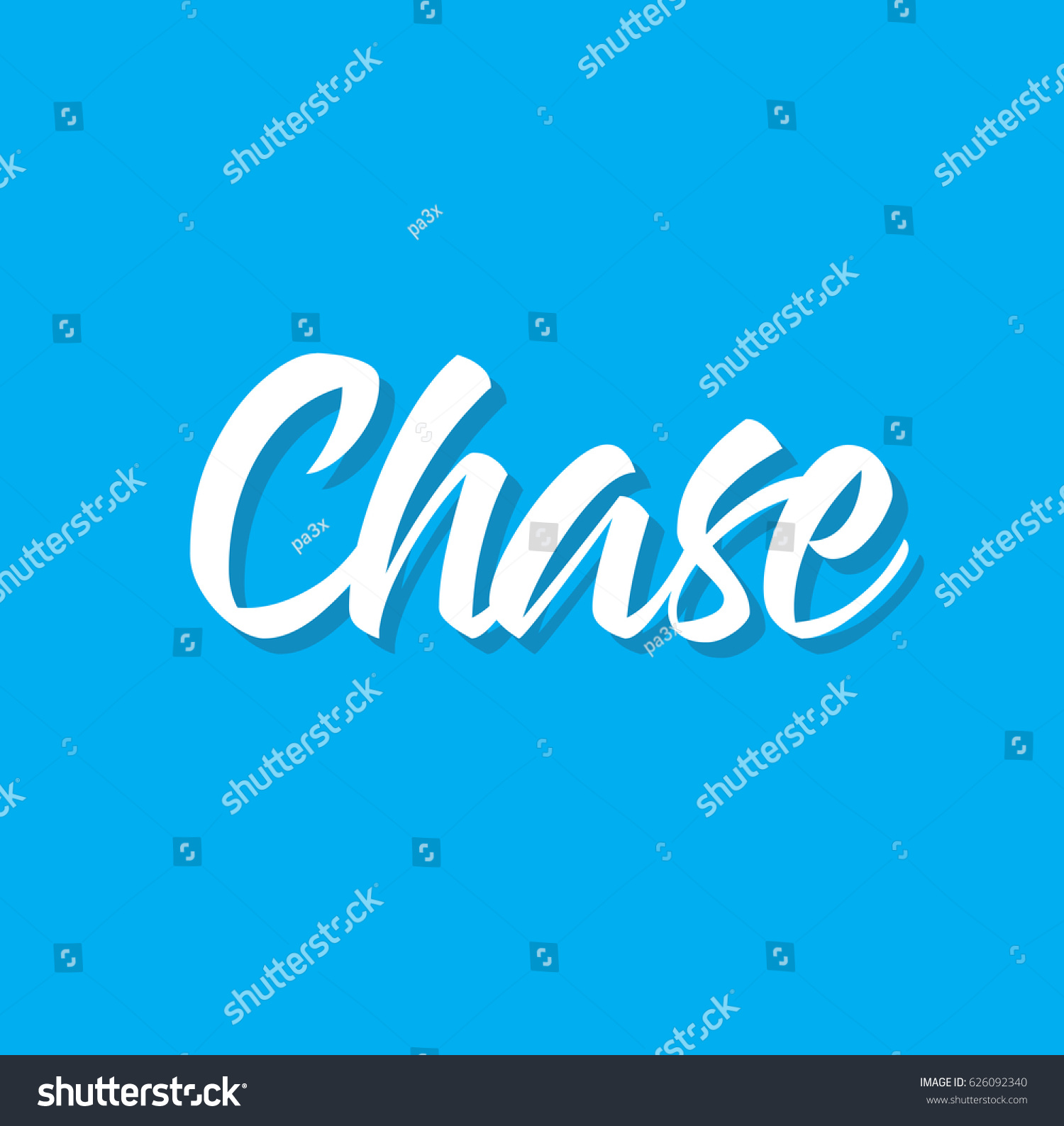 Chase Text Design Vector Calligraphy Typography Stock Vector (Royalty ...