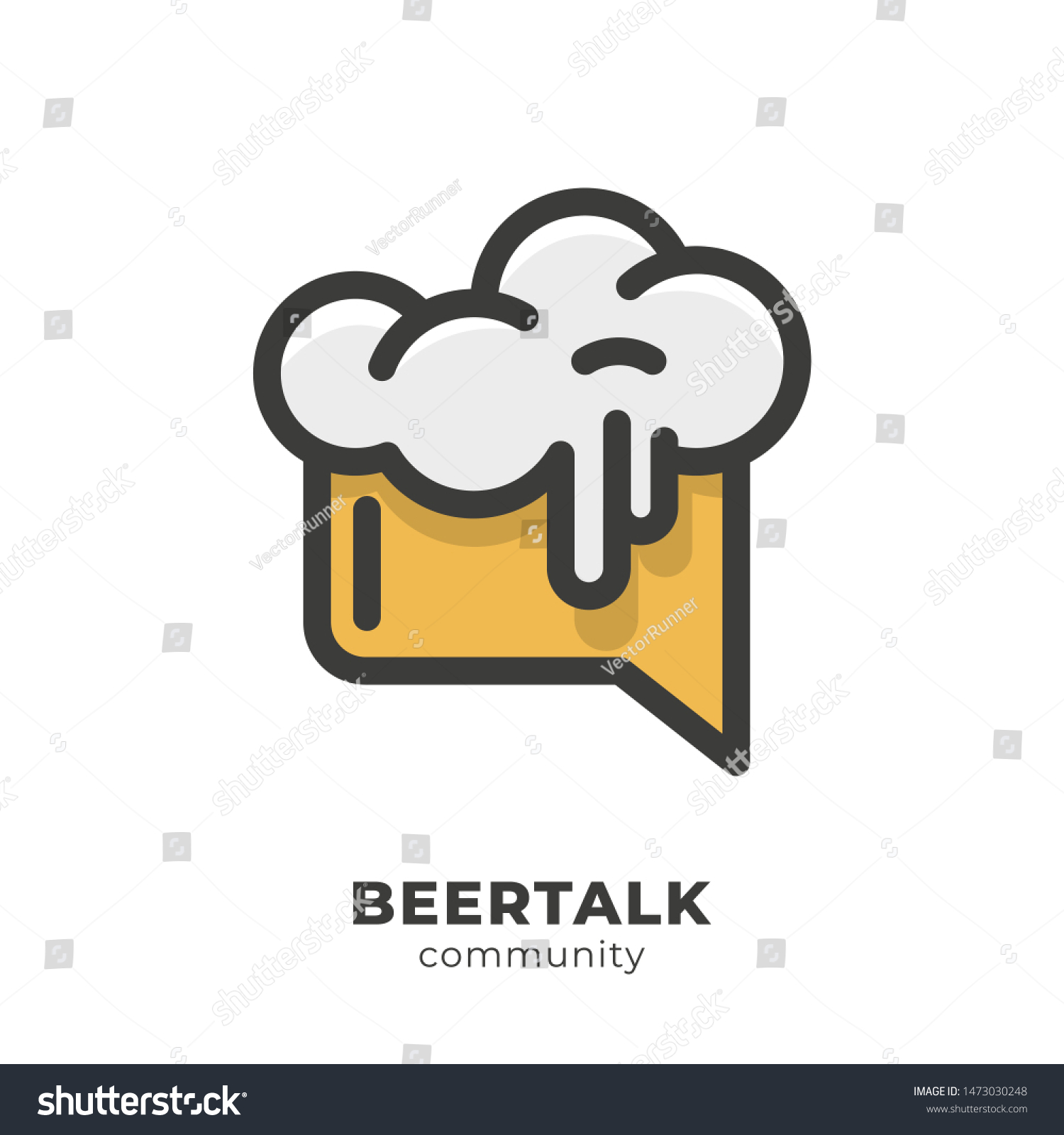 Chat Beer Logo Icon Design Template Stock Vector (Royalty Free) 1473030248