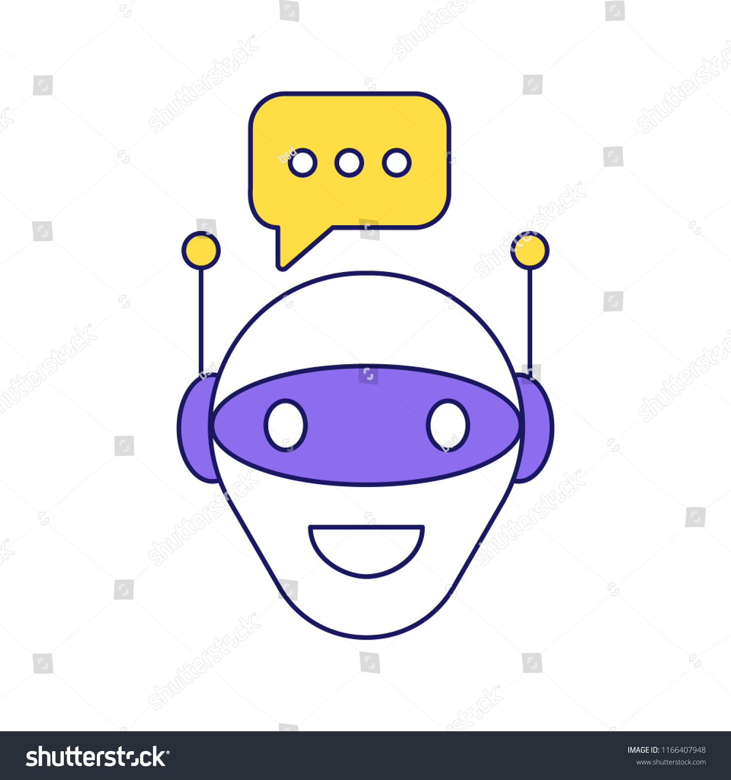 Chat Bot Color Icon Robot Virtual Stock Vector (Royalty Free ...