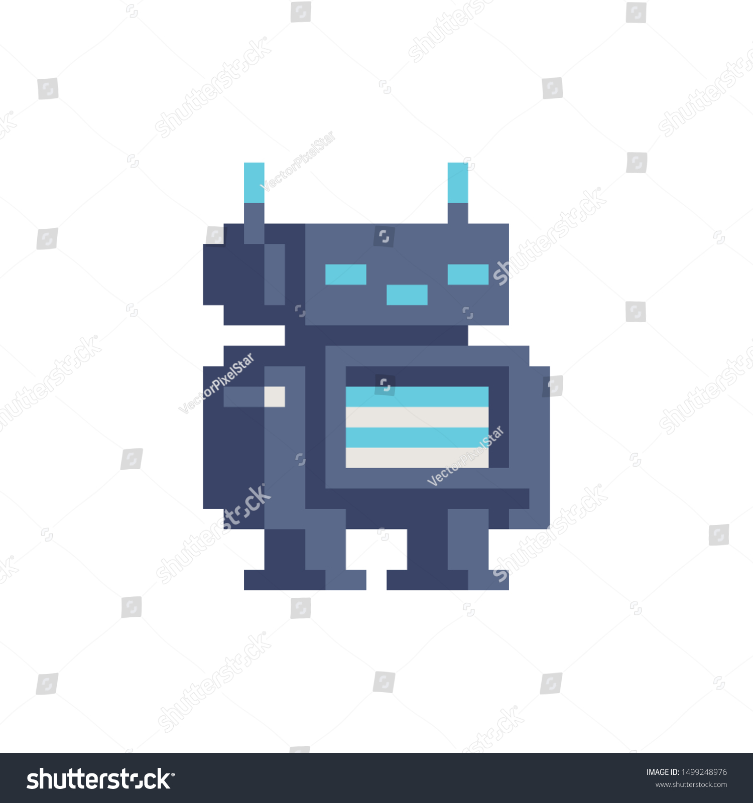 Chat Bot Robot Android Pixel Art : image vectorielle de stock (libre de ...