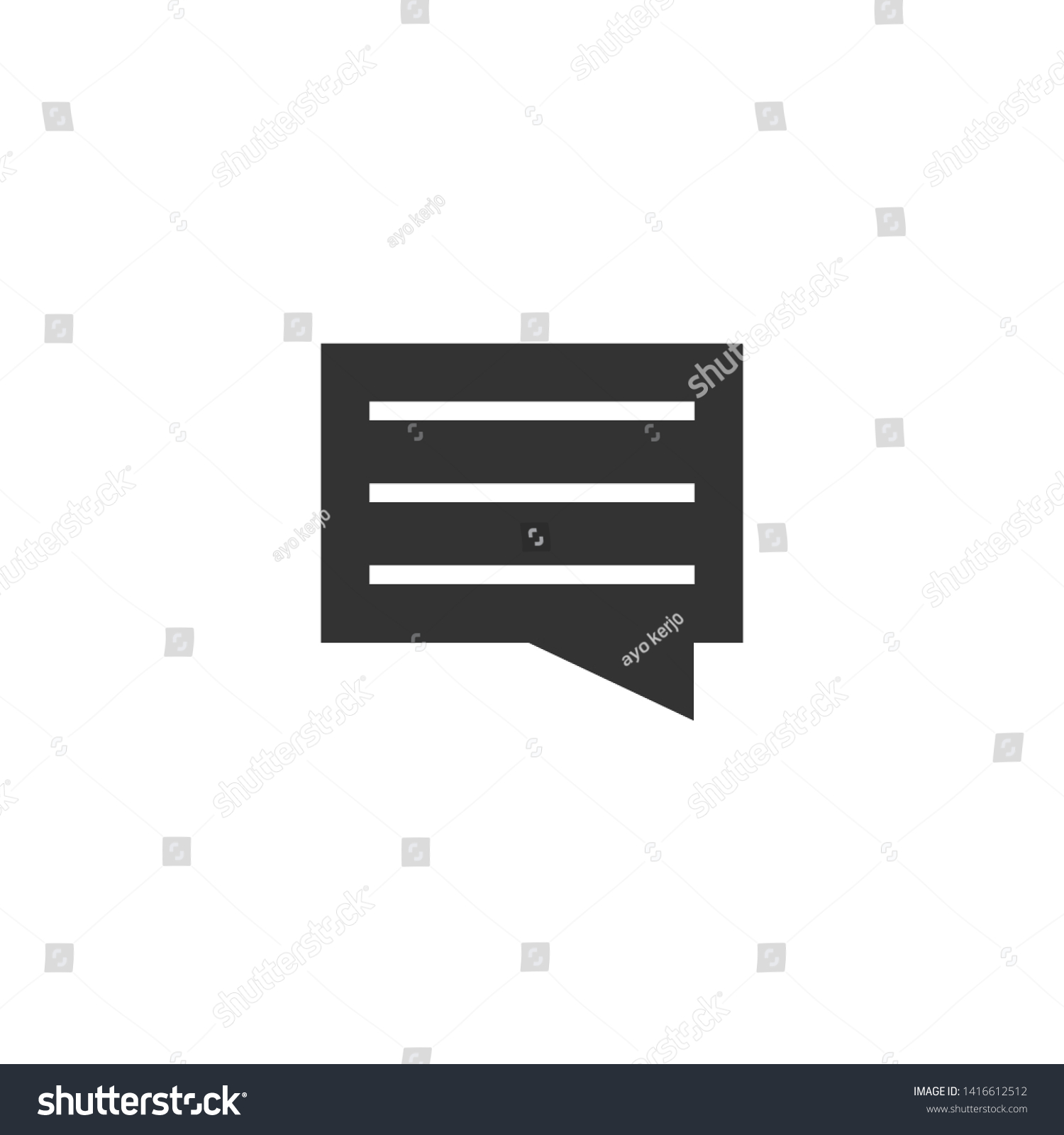 Chat Bubble App Icon Vector Template Stock Vector (Royalty Free ...