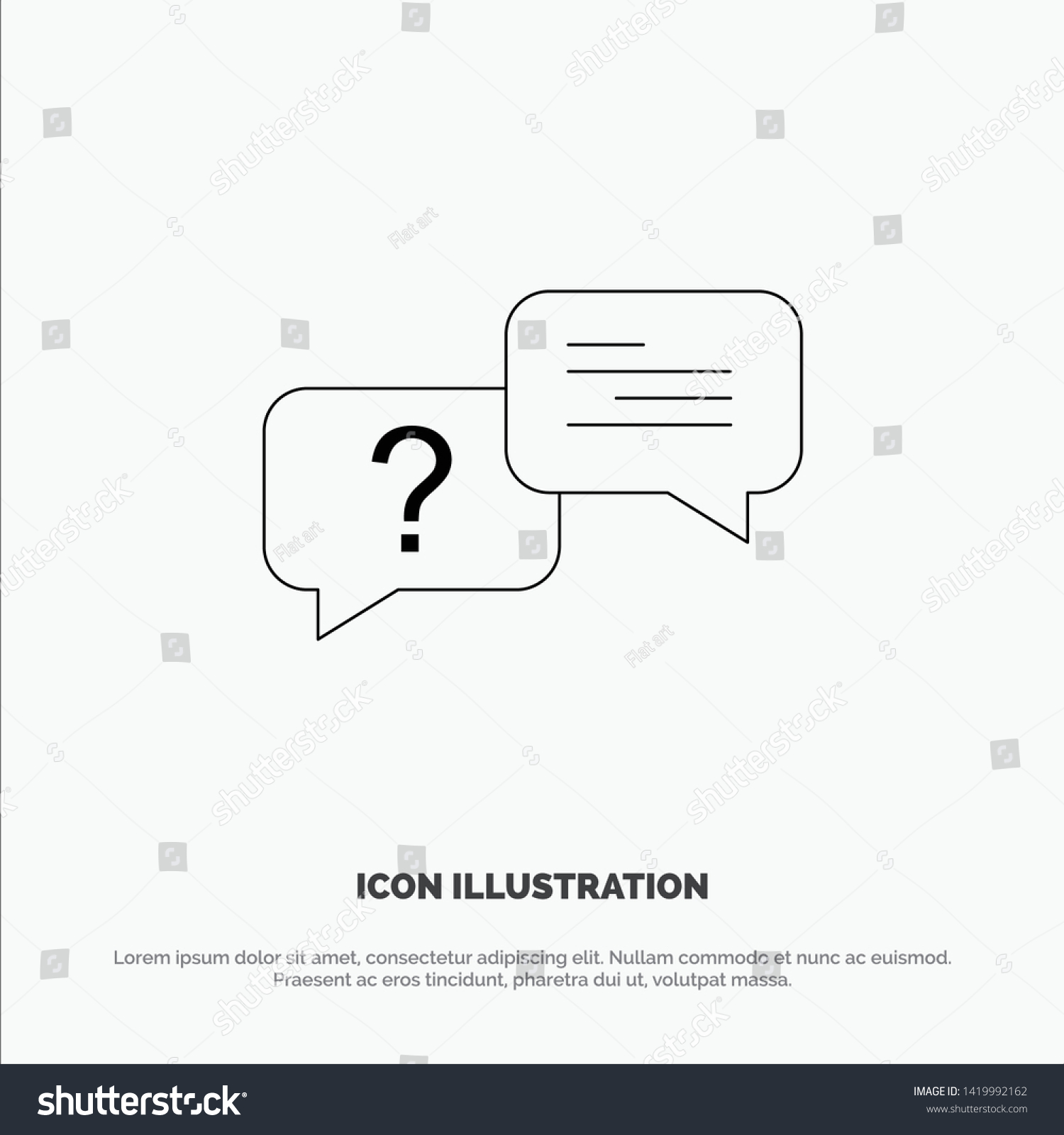 Chat Bubble Popup Message Line Icon Stock Vector (Royalty Free) 1419992162