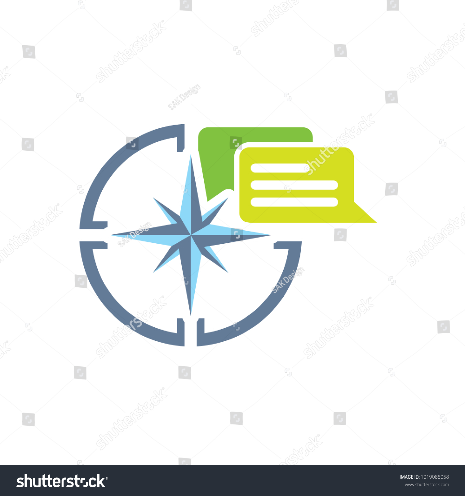 Chat Compass Logo Icon Design Stock Vector (Royalty Free) 1019085058 ...