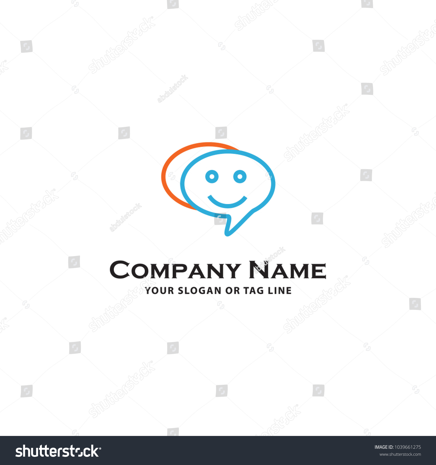 Chat Funny Vector Logo Stock Vector (Royalty Free) 1039661275