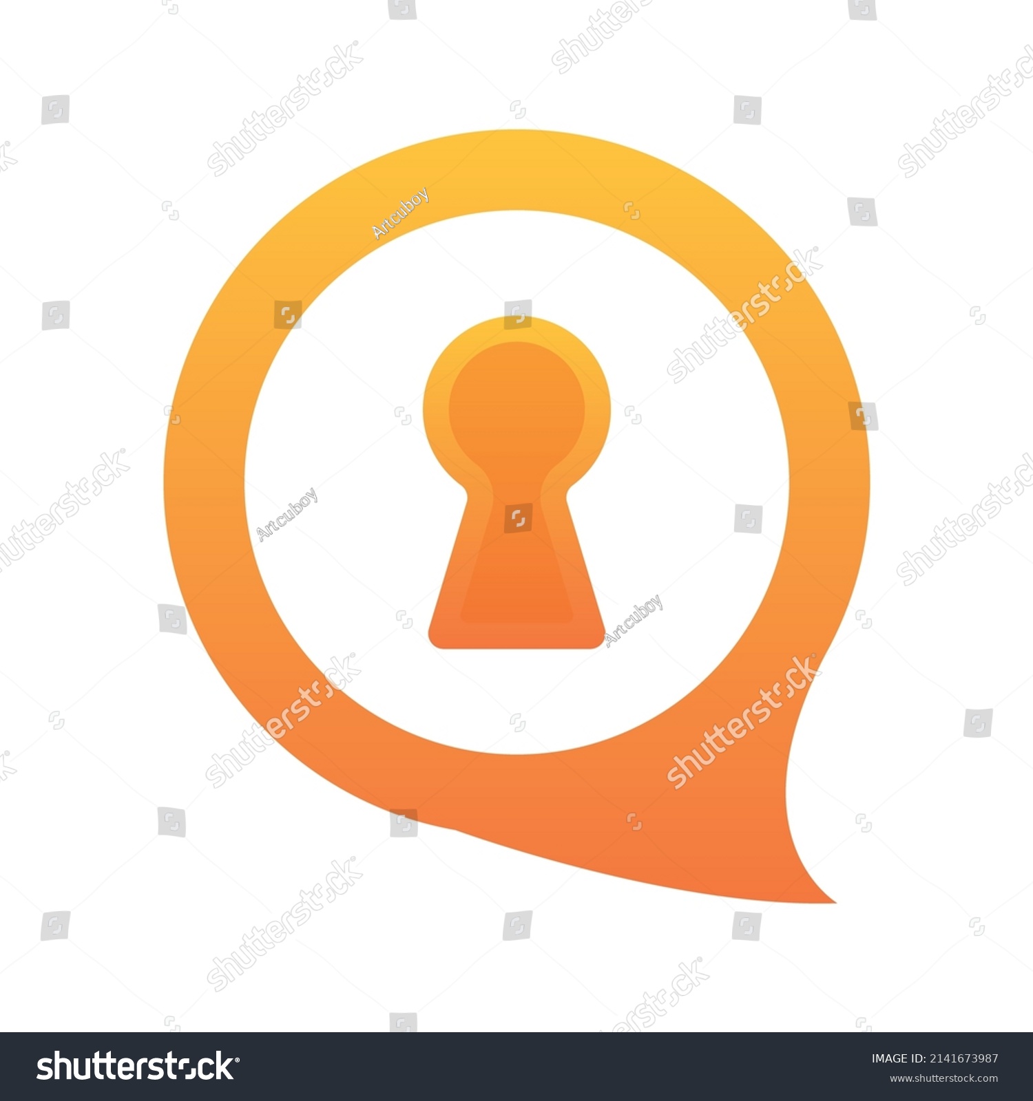 Chat Key Logo Element Design Template Stock Vector (Royalty Free ...