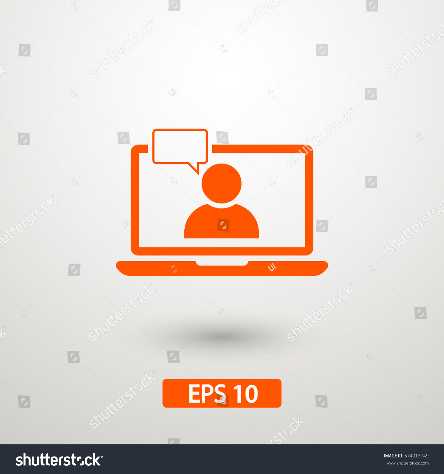 Chat Laptop Vector Icon Stock Vector (Royalty Free) 574013749 ...