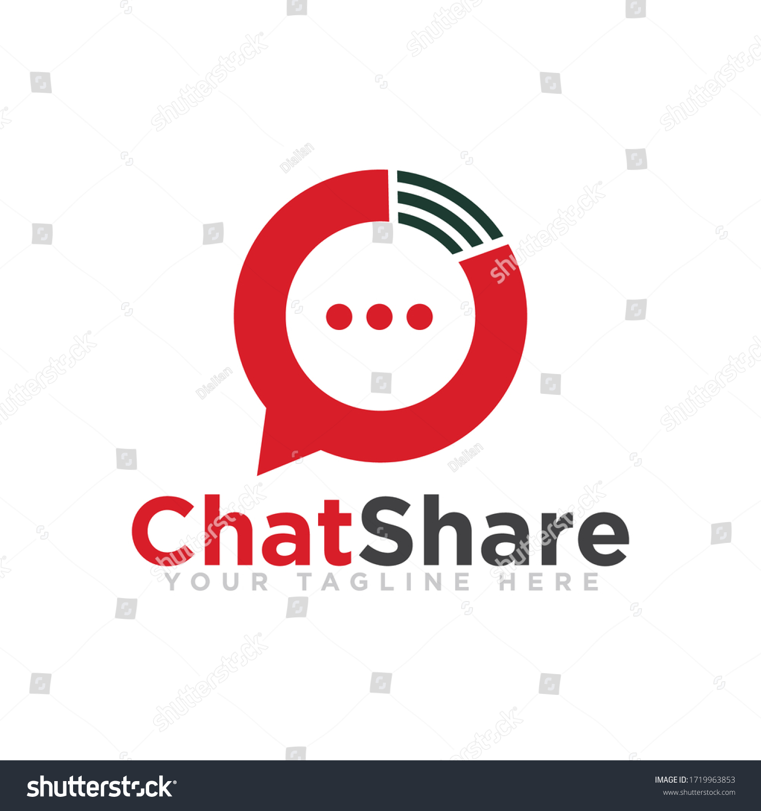 Chat Logo Design Vector Illustration Stock Vector (Royalty Free ...