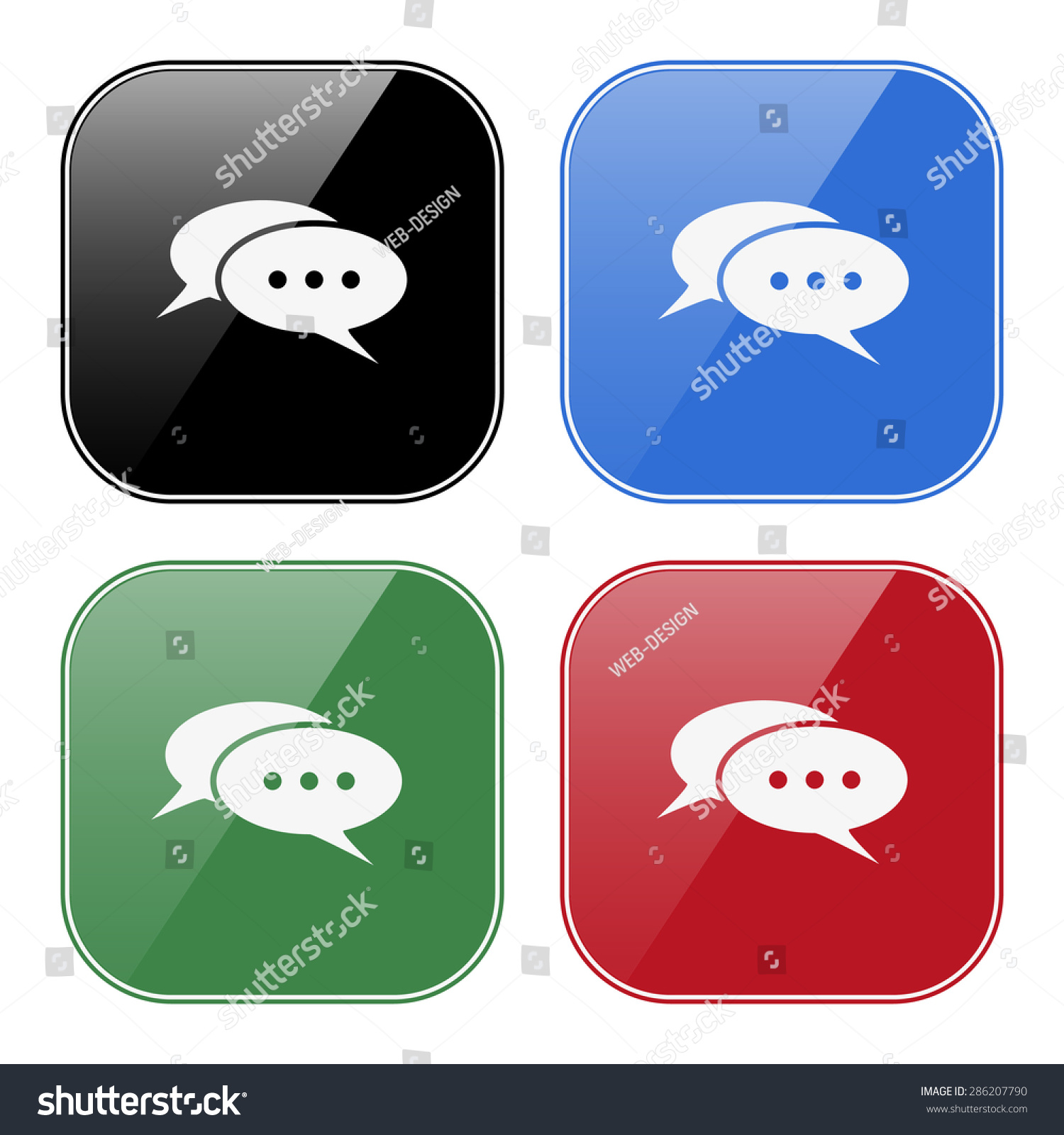 Chat Messages Flat Design Style Stock Vector (Royalty Free) 286207790 ...