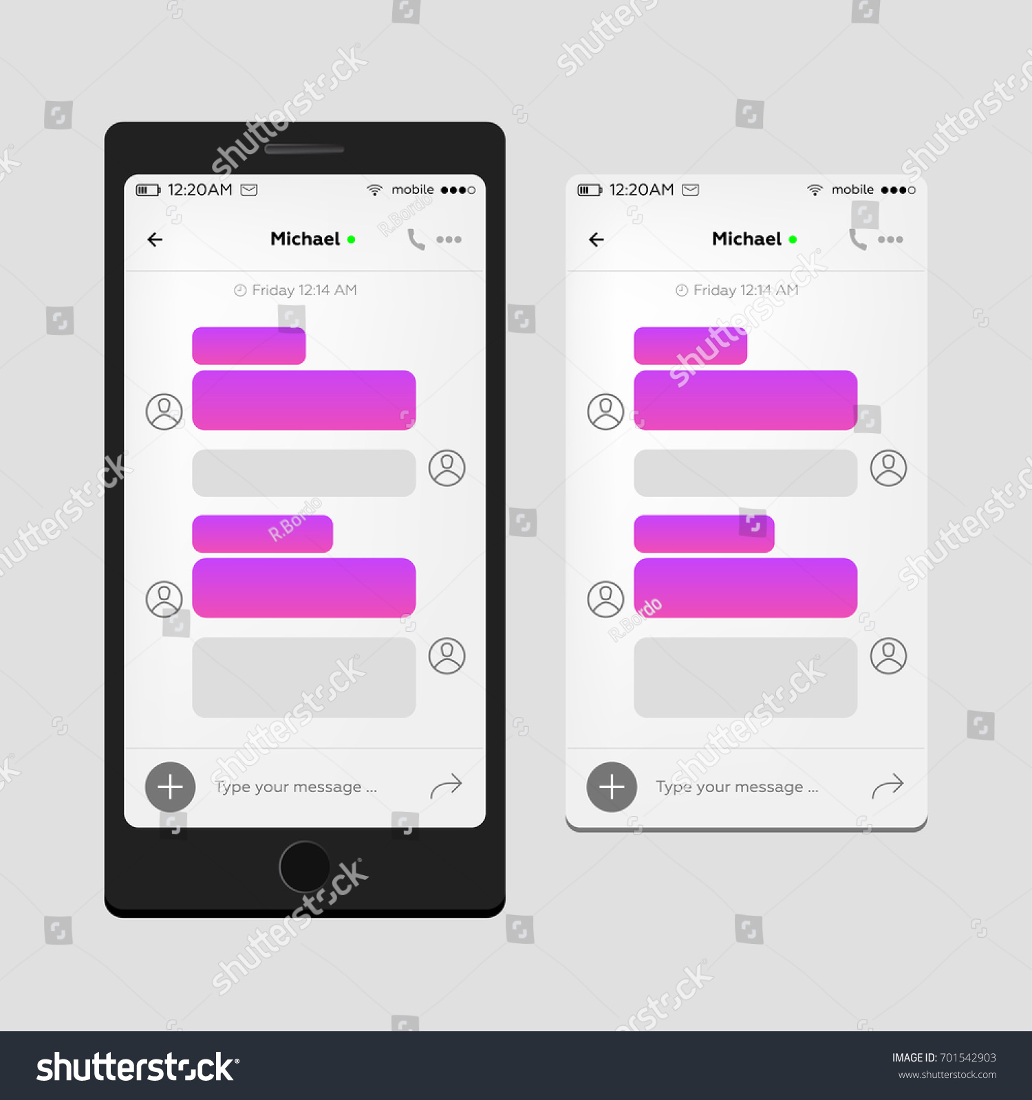 Chat Messenger Application Window User Interface Stock Vector (Royalty ...