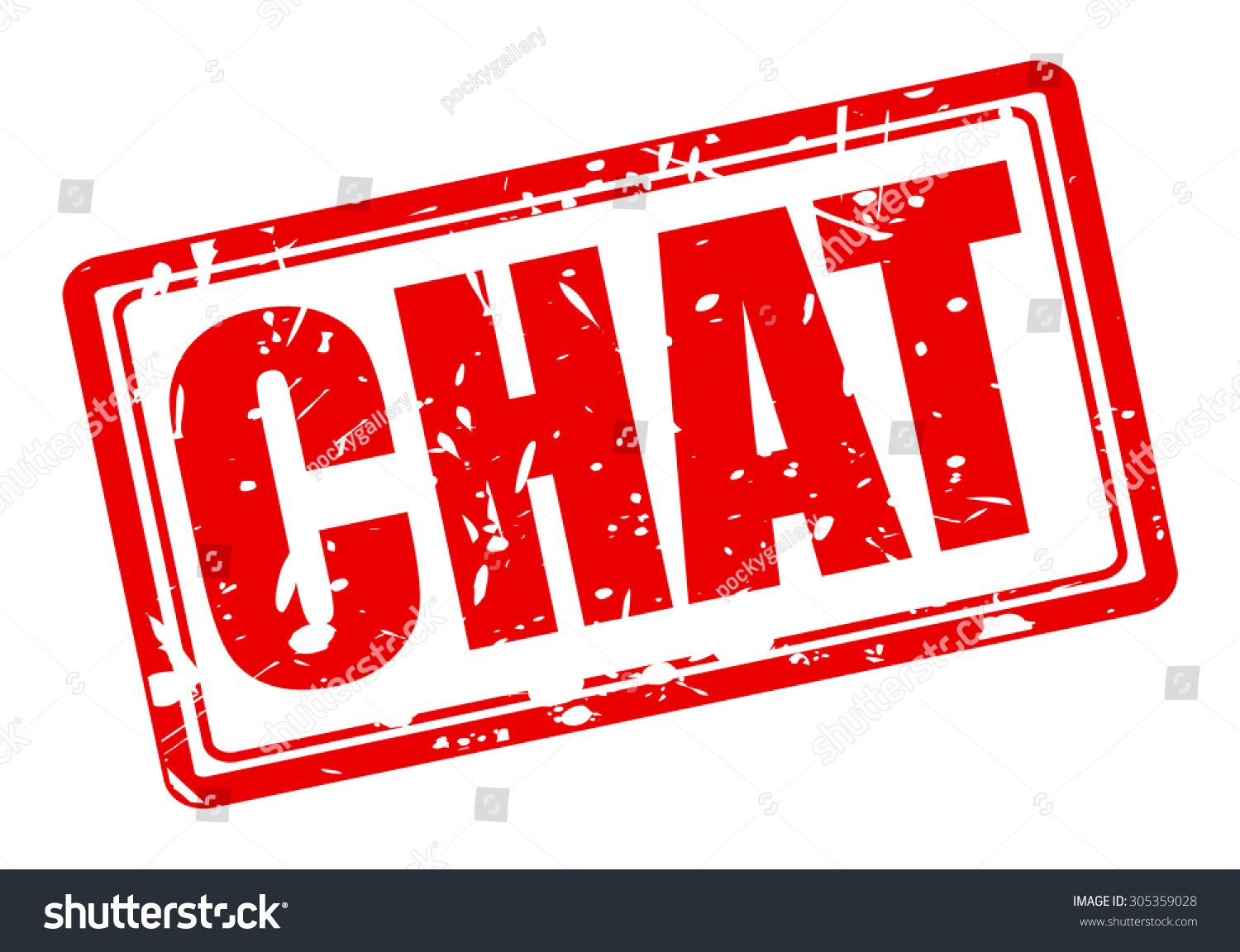 Chat Red Stamp Text On White Stock Vector (Royalty Free) 305359028