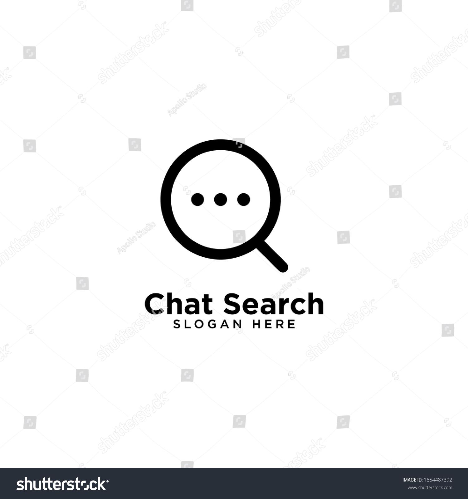 Chat Search Logo Template Vector Illustration Stock Vector (Royalty ...