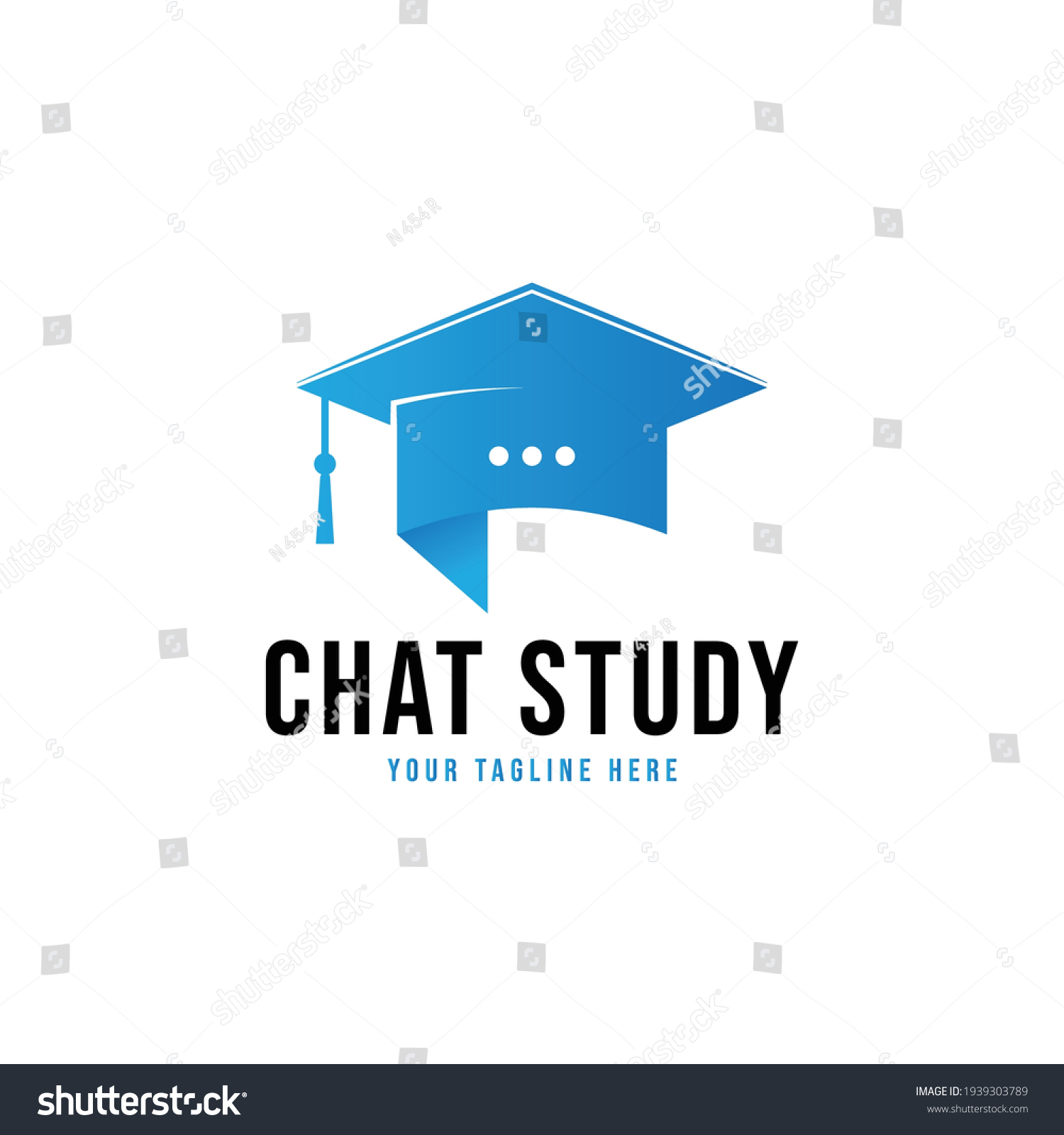 Chat Study Logo Design Vector Illustration Stock Vector (Royalty Free ...