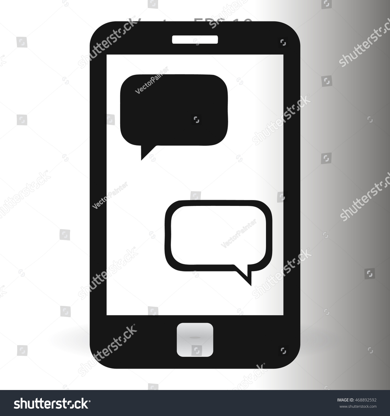 Chat Using Phone Vector Illustration Stock Vector (Royalty Free ...