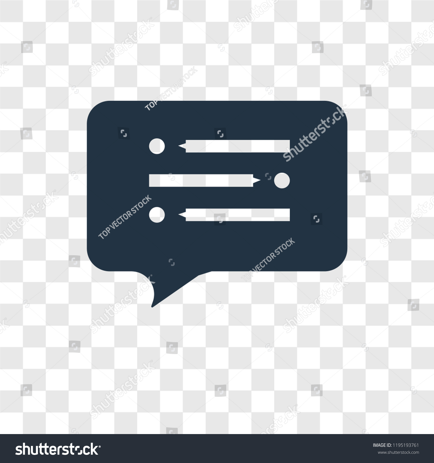 Chat Vector Icon Isolated On Transparent: เวกเตอร์สต็อก (ปลอดค่า ...