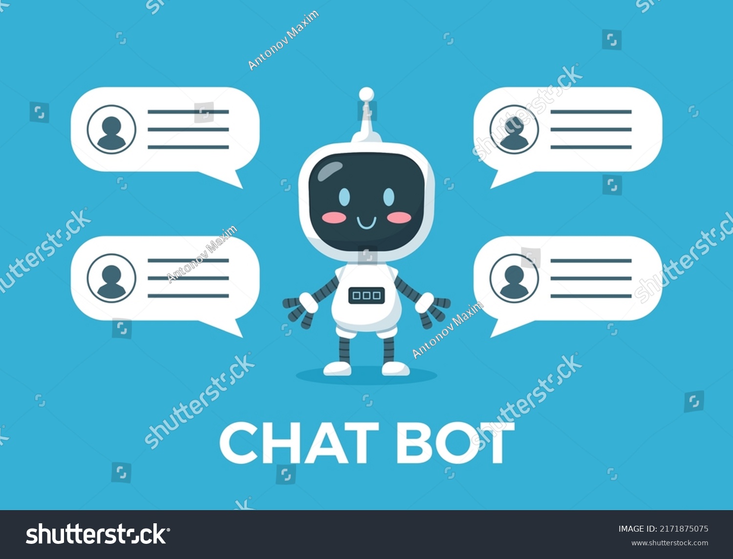 Chatbot Assistant Friendly Robot Character Pop Stock Vector (Royalty ...