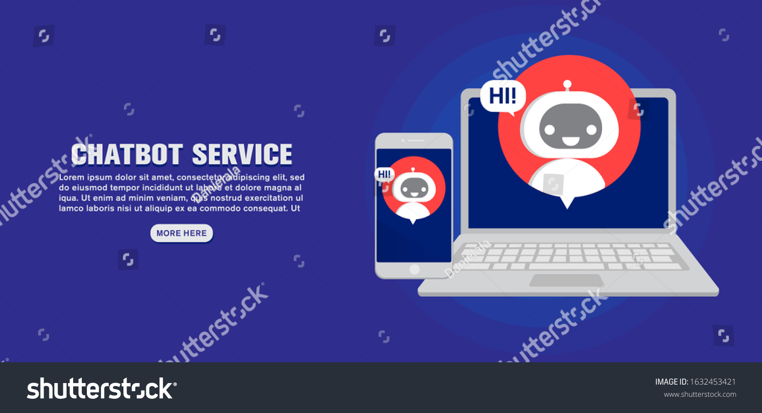 Chatbot Business Banner Concept Chatbot Artificial Stock Vector ...