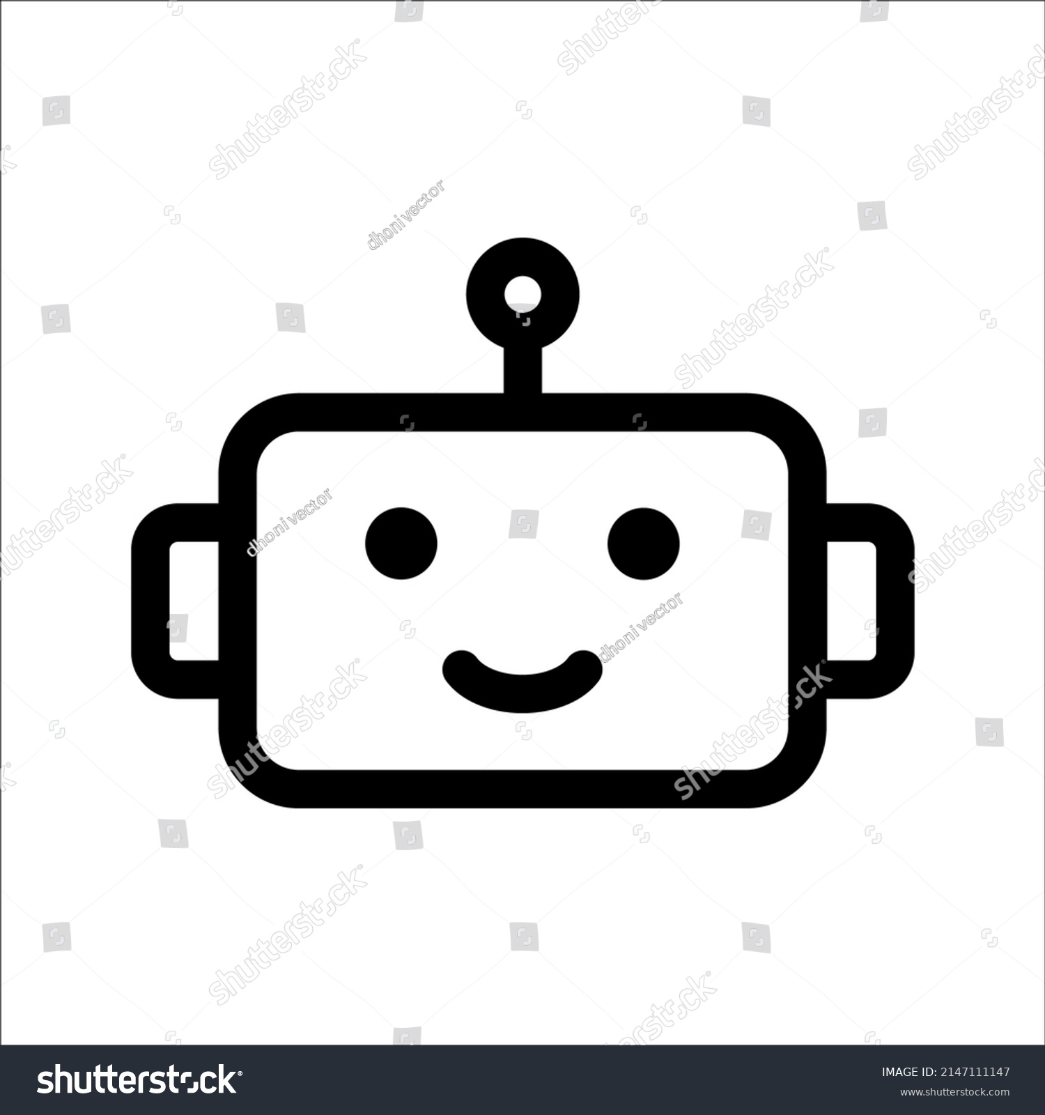 Chatbot Icon Line Vector Isolate On Stock Vector (Royalty Free ...