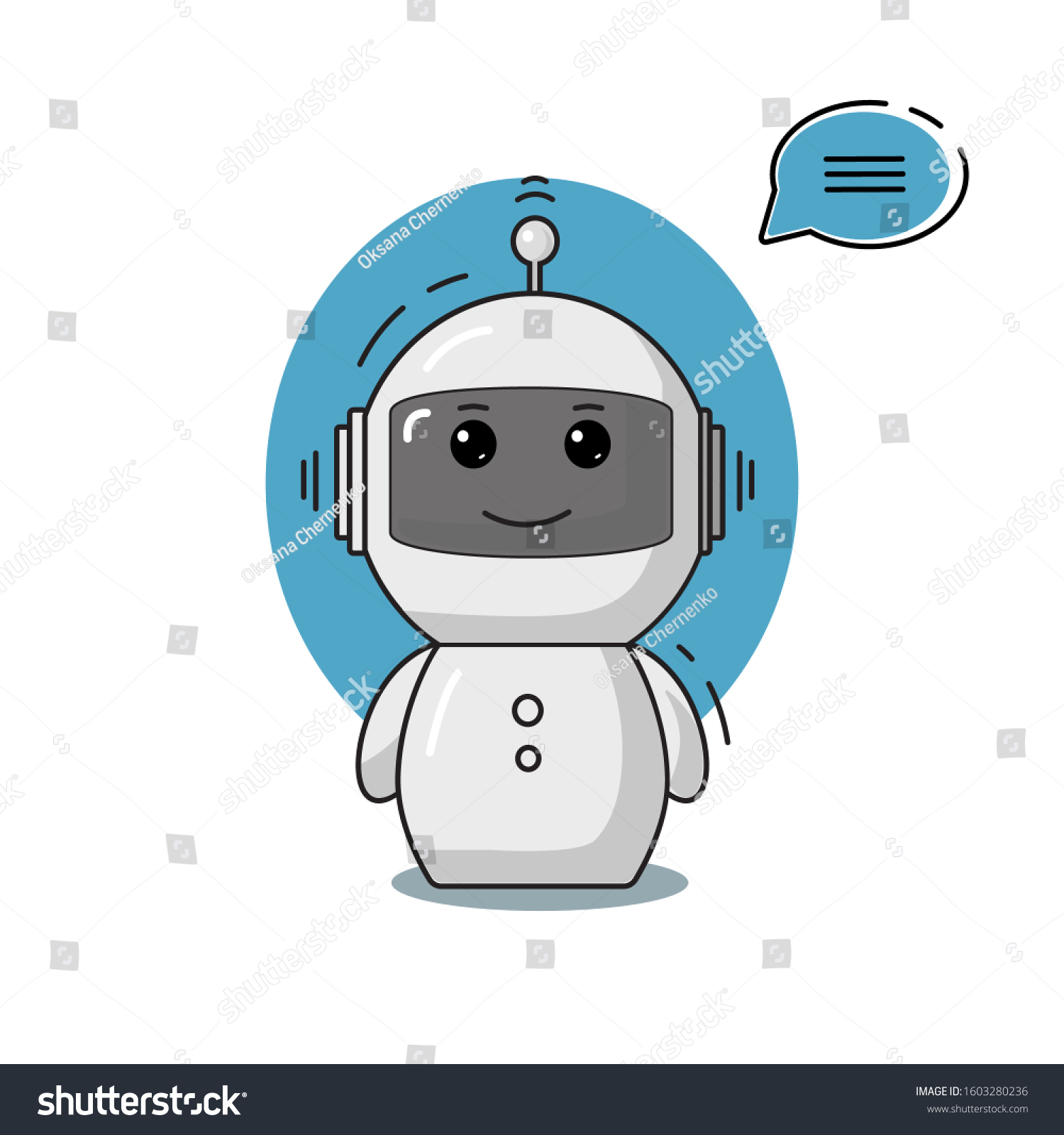 Chatbot Speech Bubble Vector Illustration Cute : image vectorielle de ...