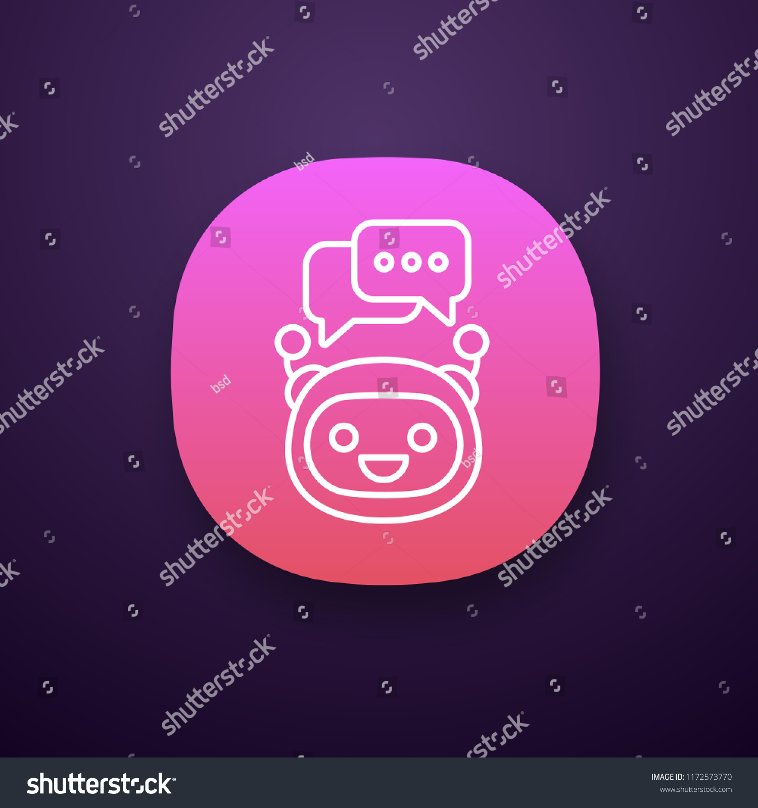 Chatbot Speech Bubbles App Icon Uiux Vector De Stock Libre De
