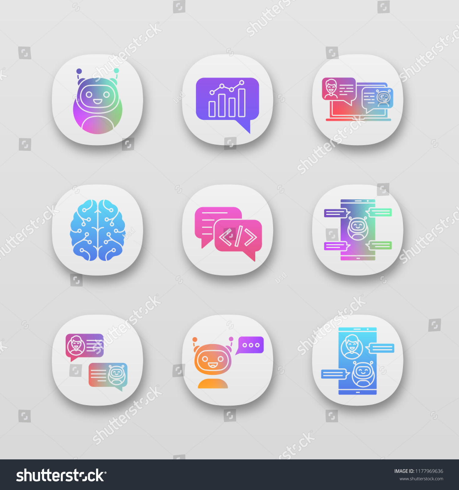 Chatbots App Icons Set Uiux User Stock Vector (Royalty Free) 1177969636 ... Chatbots App Icons Set Uiux User Stock Vector (Royalty Free) 1177969636 ...