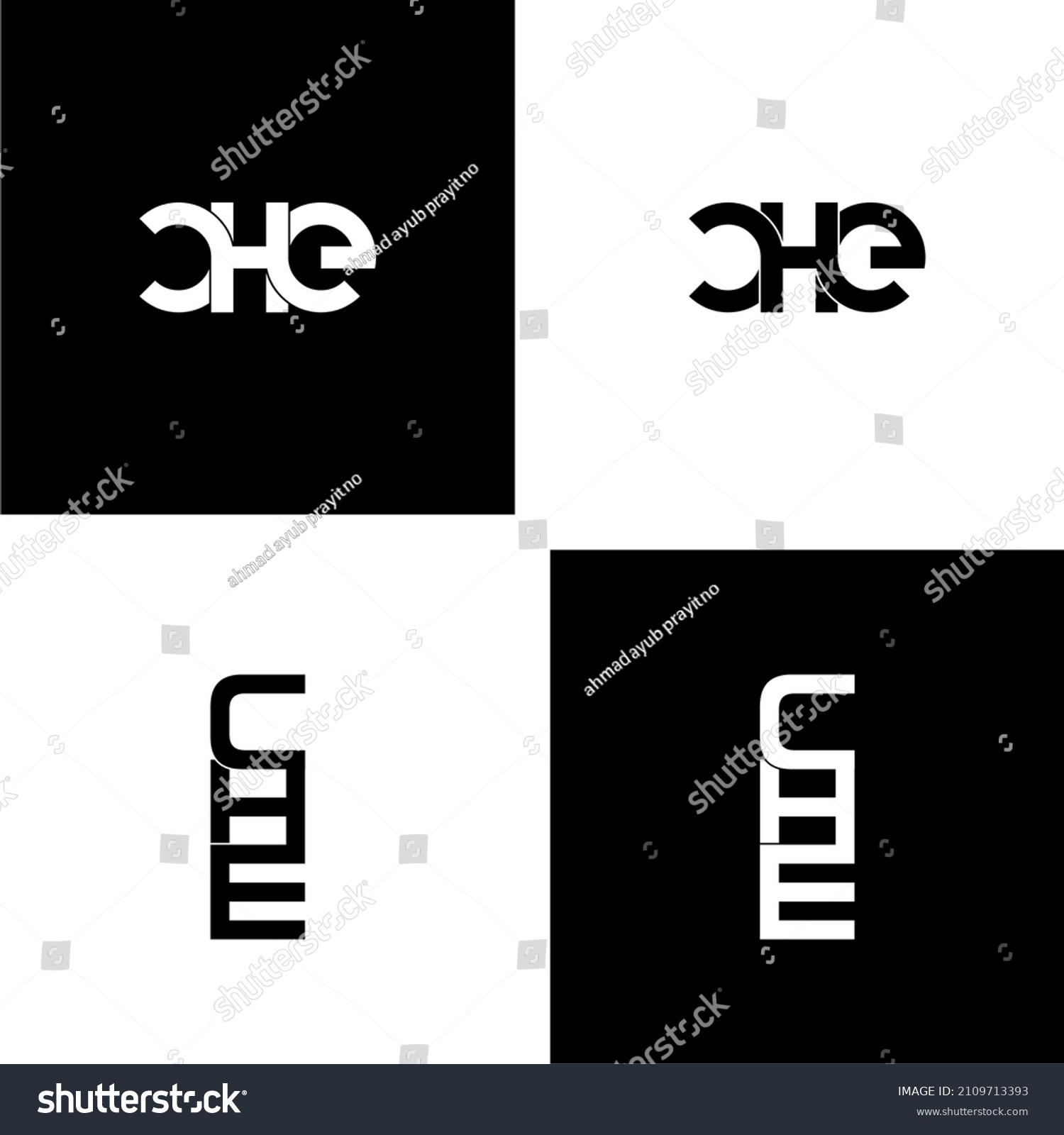 Che Letter Original Monogram Logo Design Stock Vector (Royalty Free ...